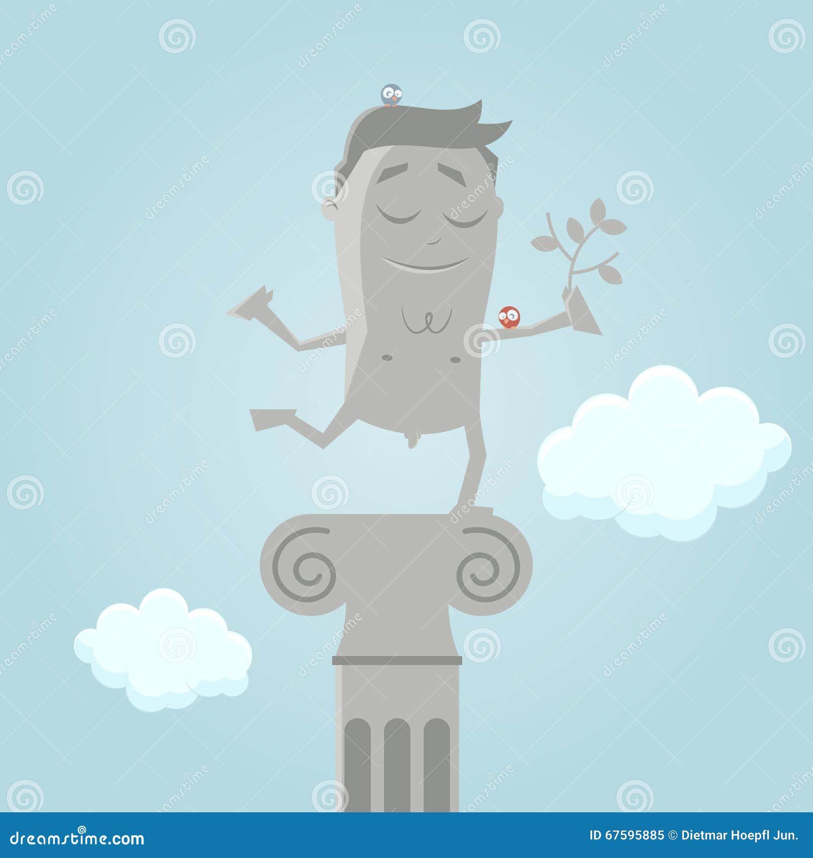 Funny cartoon monument stock vector. Illustration of retro - 67595885