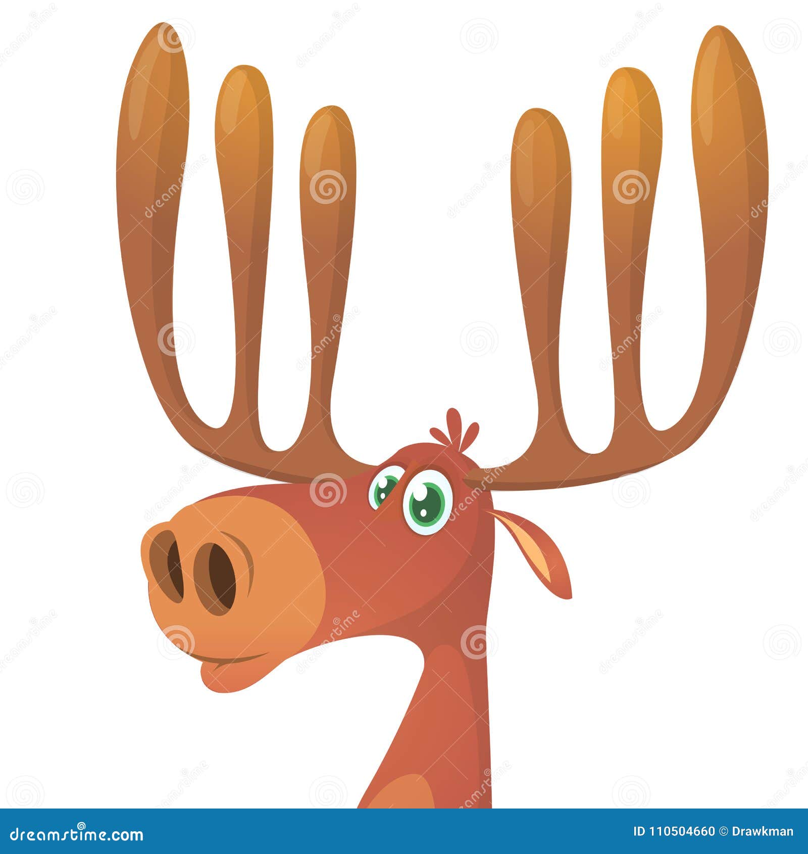 Funny Cartoon Moose. Vector Moose Character Illustration. Stock Vector ...