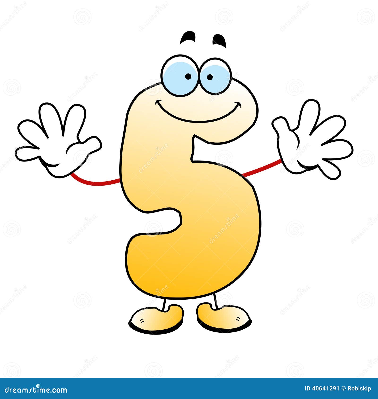 Funny Cartoon Number five stock illustration. Illustration of education ...