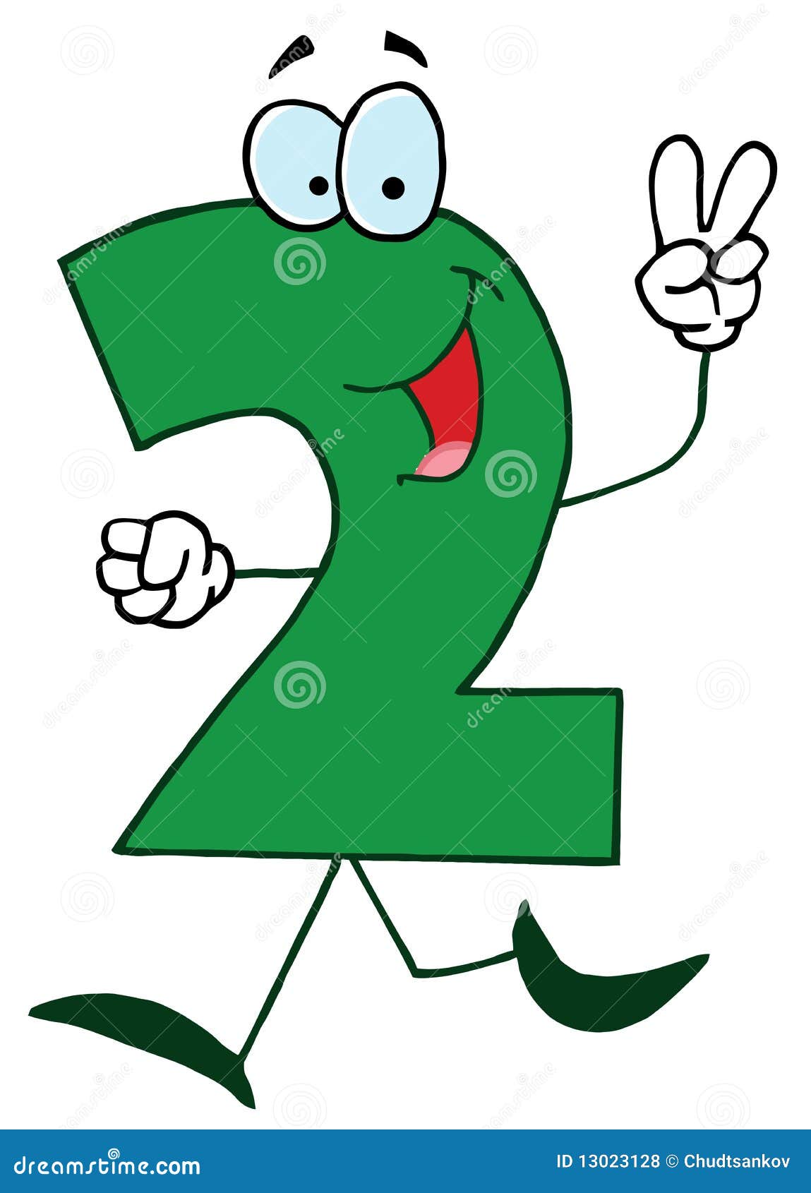 Funny Cartoon Numbers-2 stock vector. Illustration of cartoon - 13023128