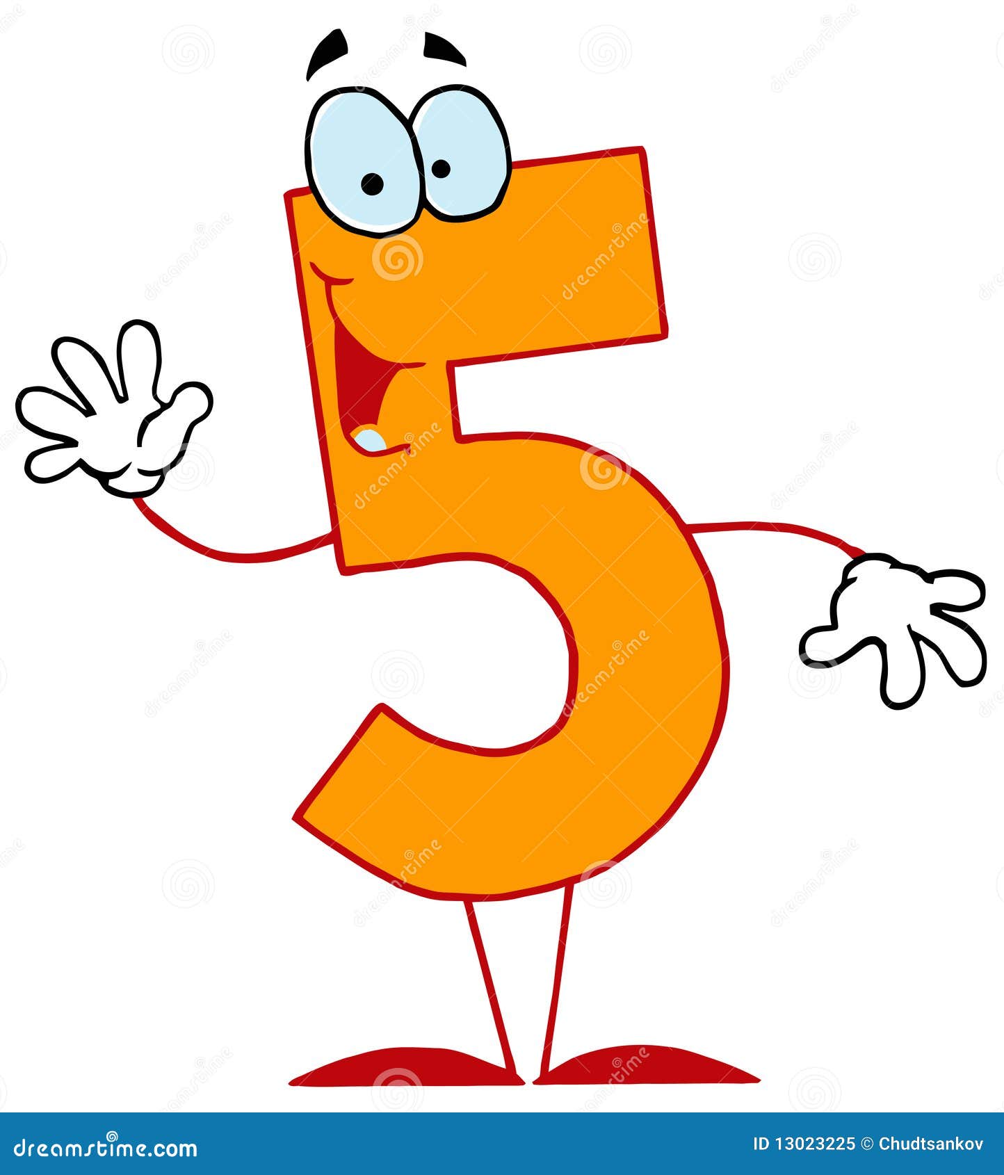 Funny Cartoon Numbers-5 Royalty Free Stock Photo - Image: 13023225