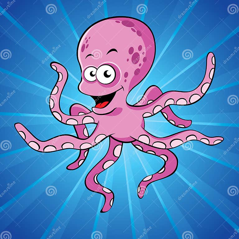 Funny cartoon octopus stock vector. Illustration of octopus - 22430692