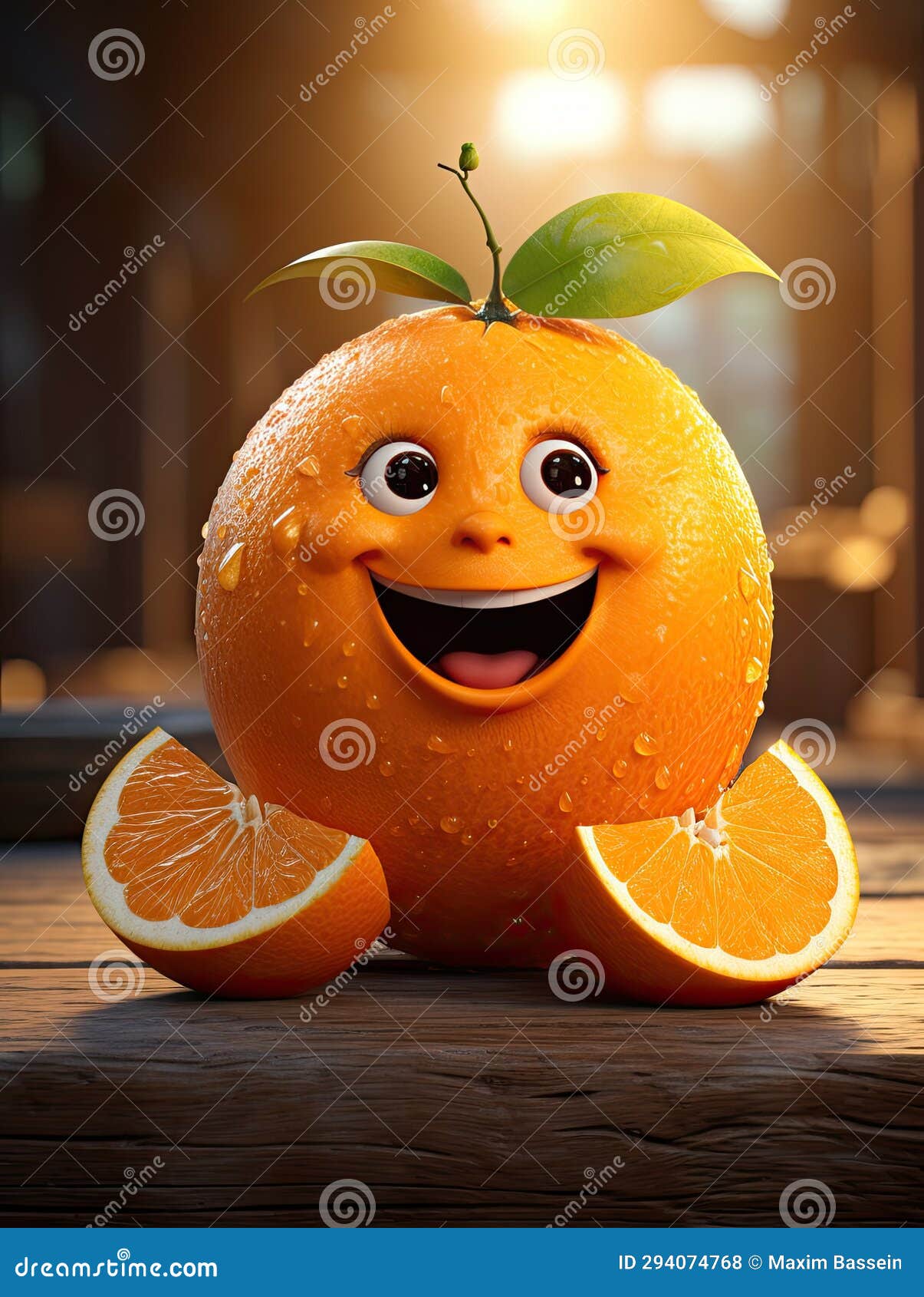 Funny Cartoon Orange. Generated by AI Stock Illustration - Illustration ...