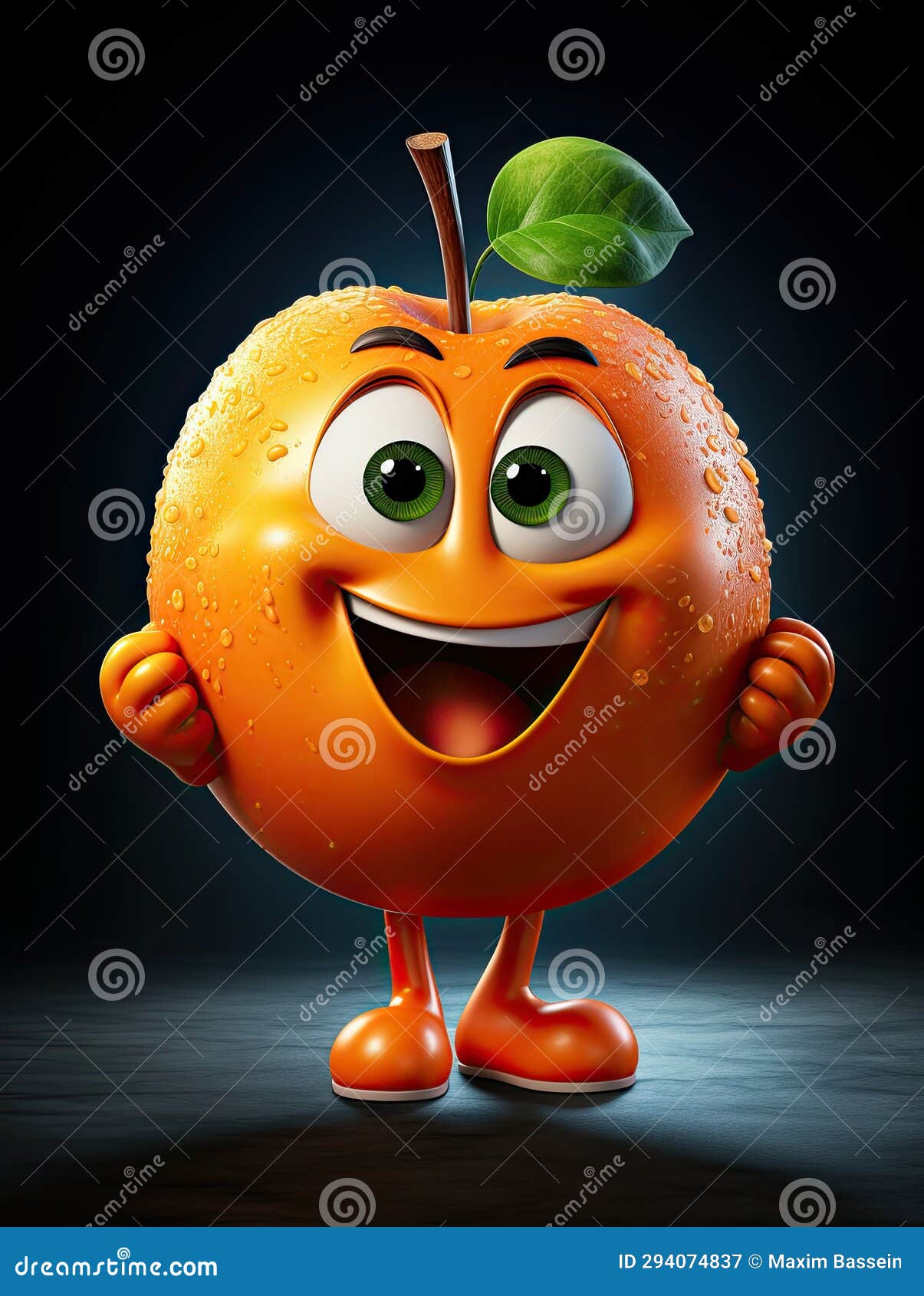 Funny Cartoon Orange. Generated by AI Stock Illustration - Illustration ...