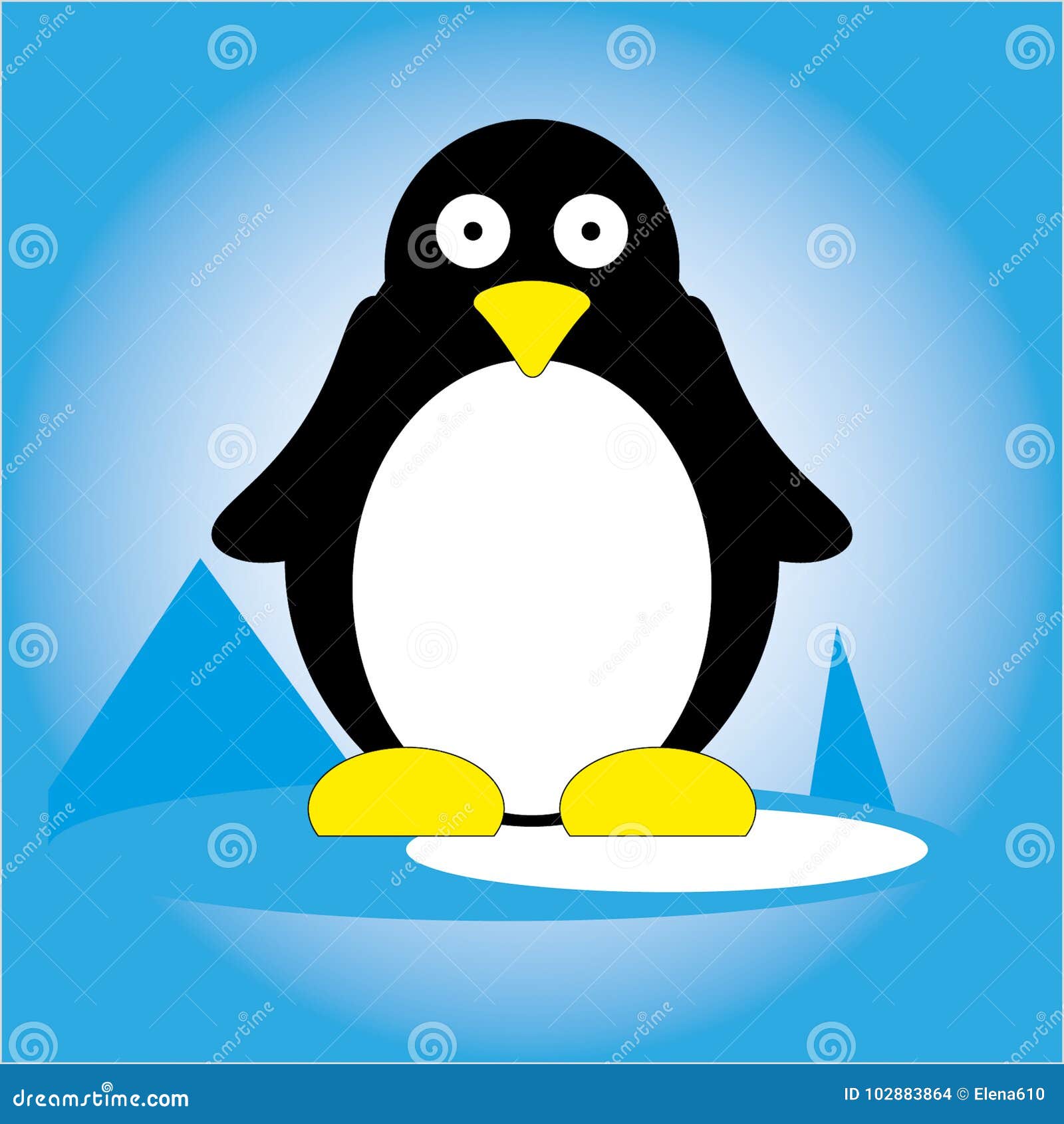 Penguin on ice stock vector. Illustration of frost, frozen - 102883864