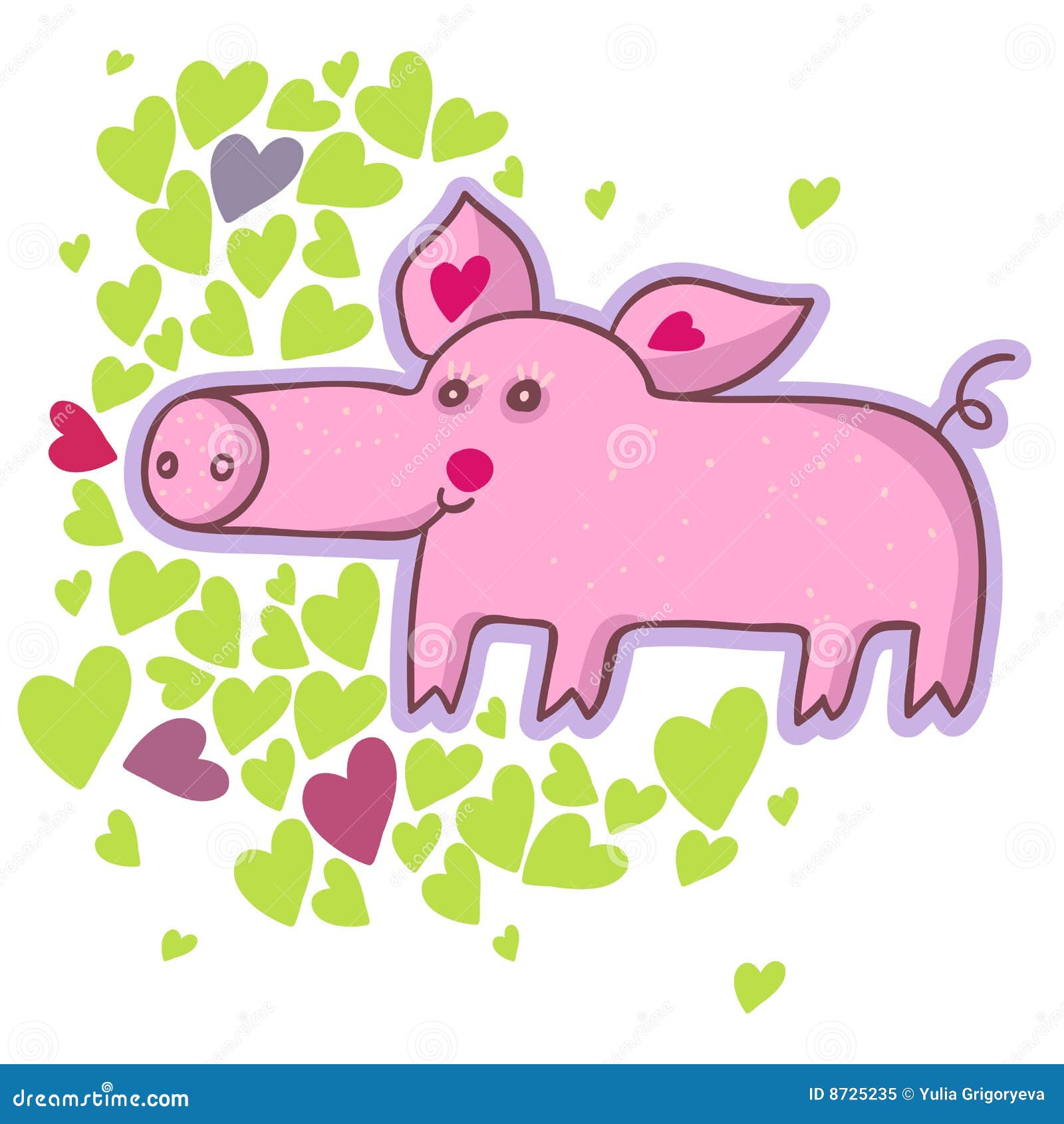 Funny cartoon pig stock vector. Illustration of comic - 8725235