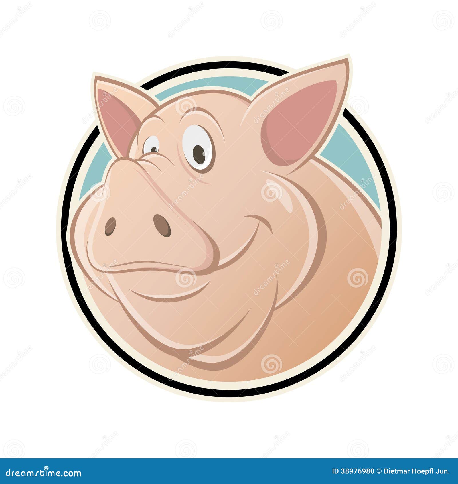 Funny Cartoon Pig in a Sign Stock Vector - Illustration of round ...