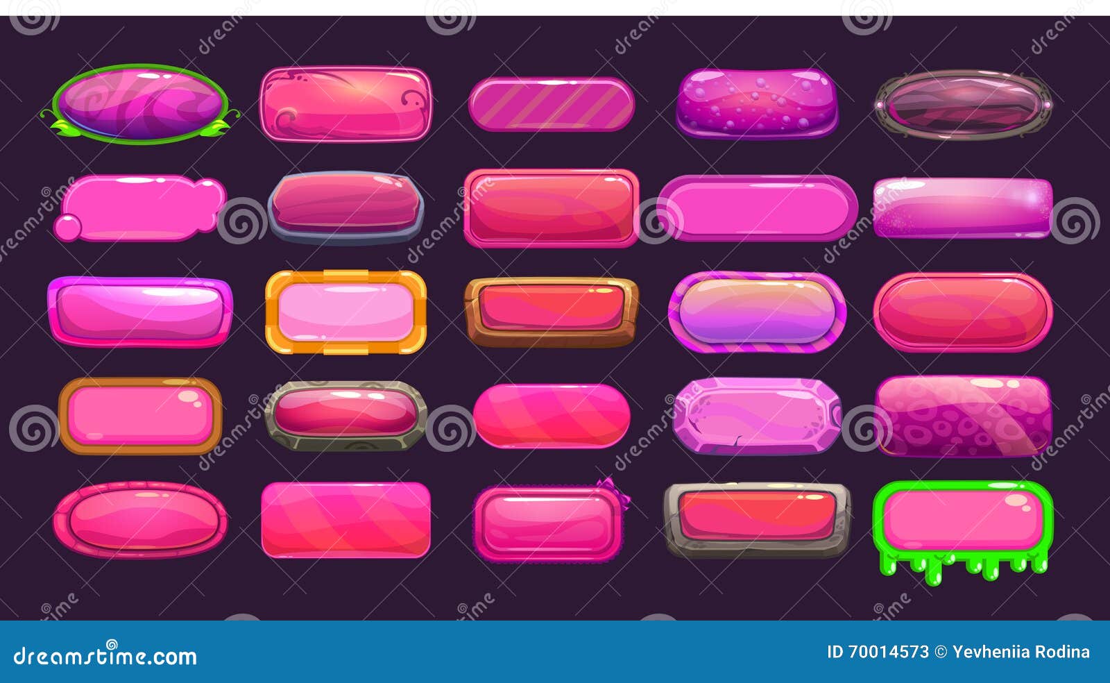 Funny Cartoon Pink Long Buttons Stock Vector - Illustration of oval ...