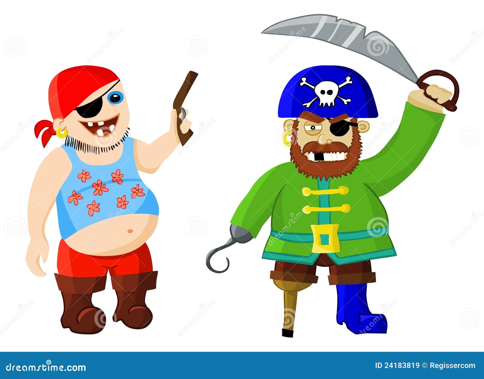 Funny cartoon pirates stock vector. Illustration of isolated - 24183819