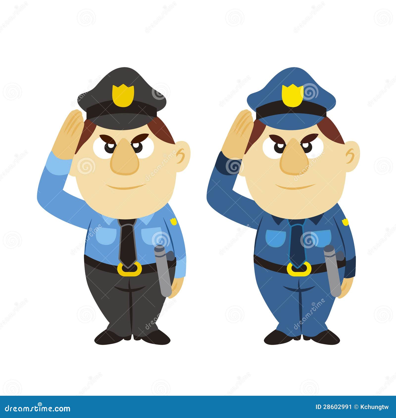 Funny Cartoon Policeman, Two Colors Stock Vector - Illustration of icon ...