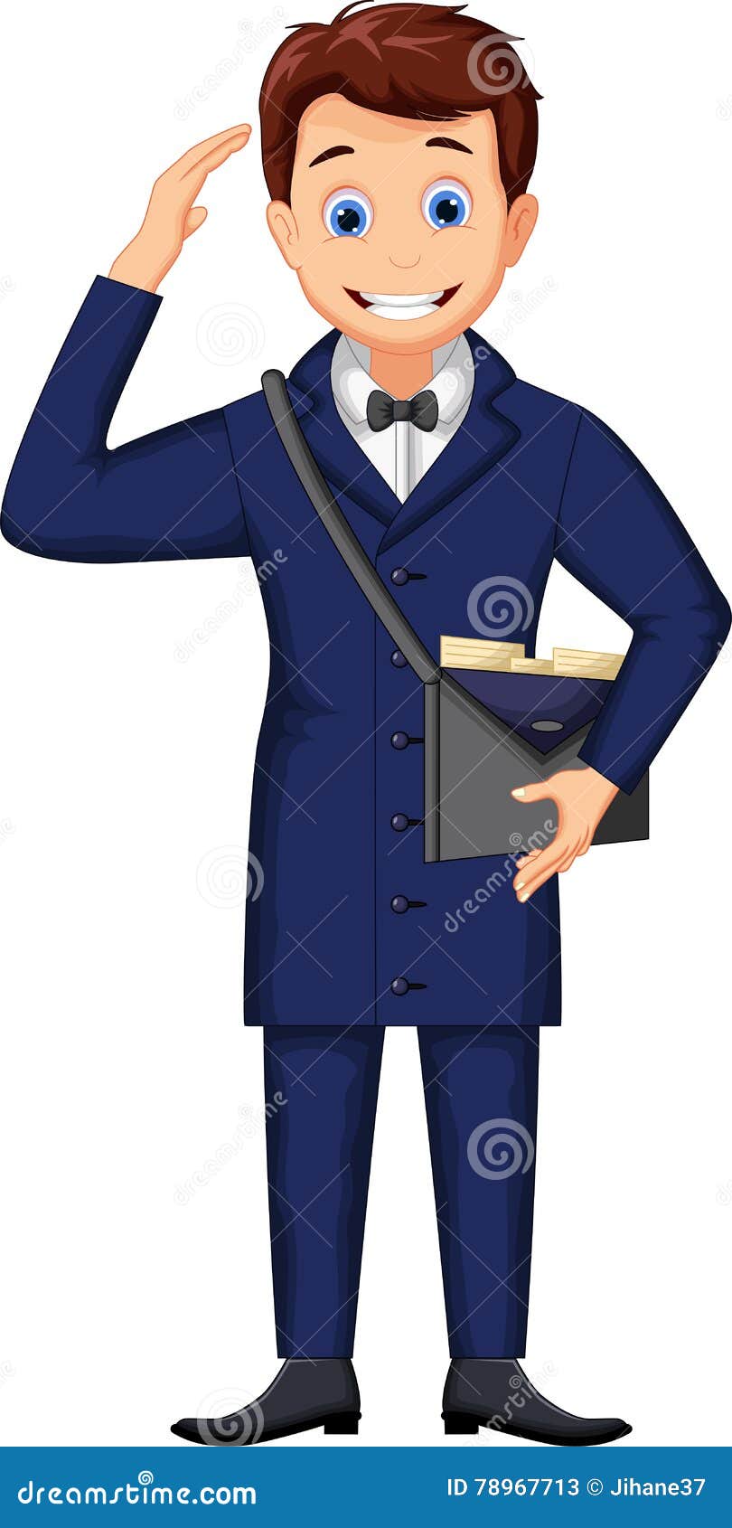 Cartoon Postman Poses - Set Of Concepts Vector Illustrations ...