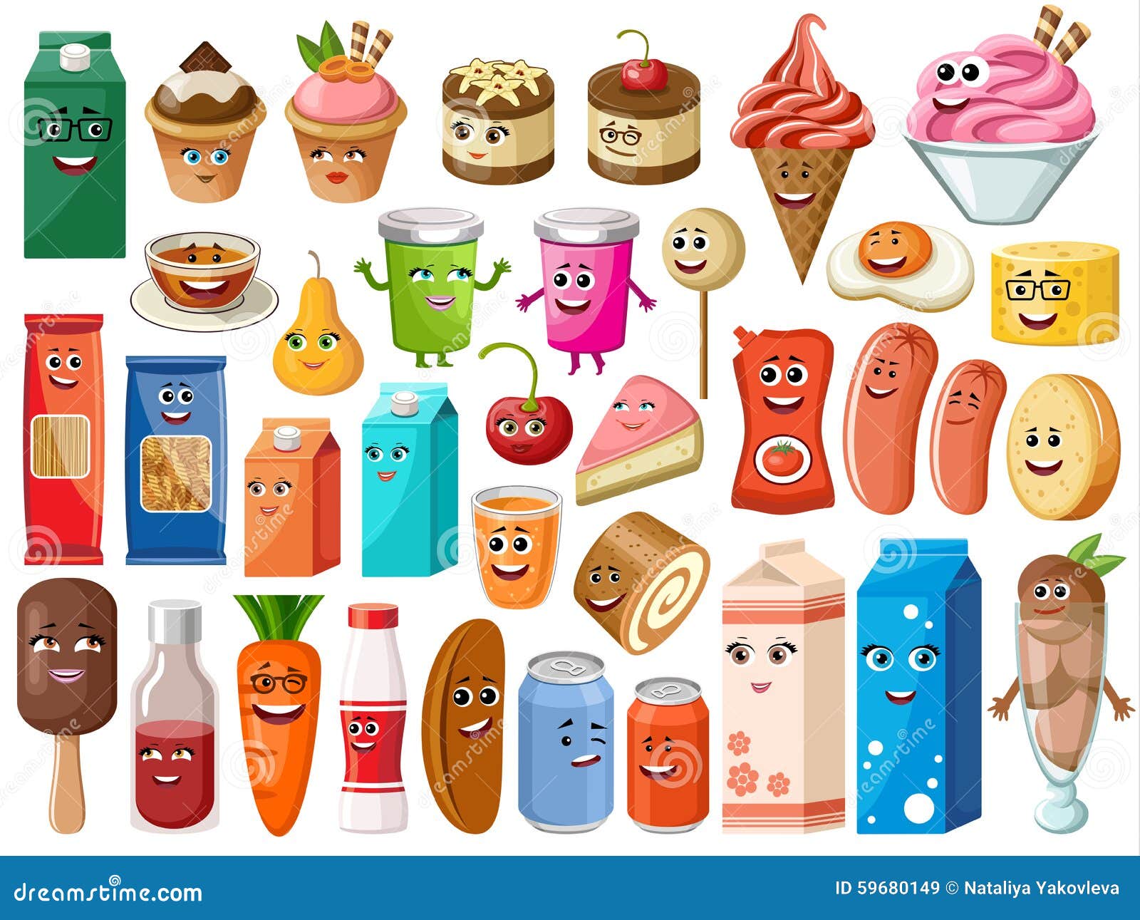 Cartoon Soy Products. Vegetable Protein From Legumes. Tofu Cheese ...