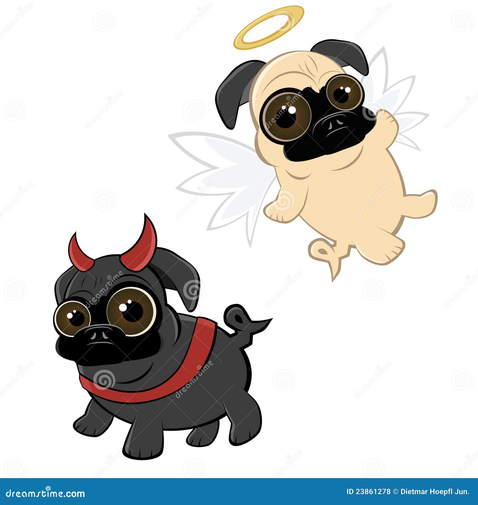 Funny cartoon pug stock vector. Illustration of costume - 23861278