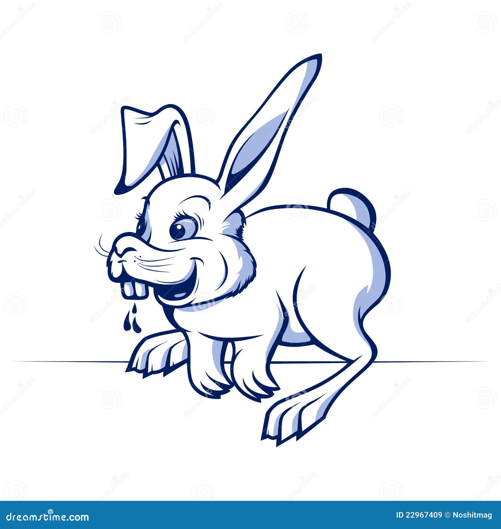Funny cartoon rabbit stock vector. Illustration of animal - 22967409