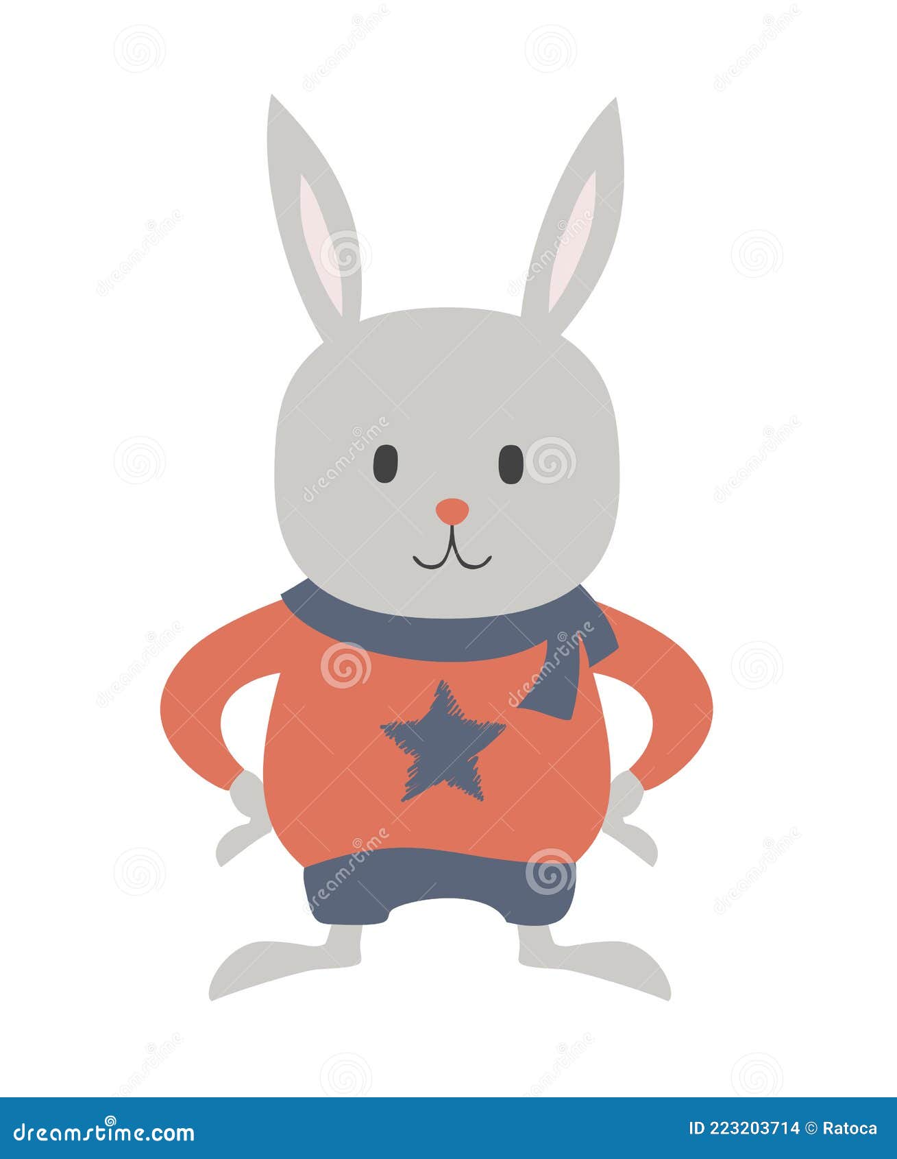 Funny Cartoon Rabbit Illustration Stock Vector - Illustration of fauna ...
