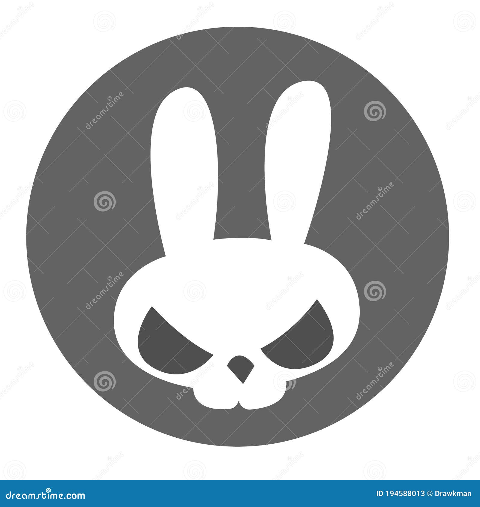 Funny Cartoon Rabbit Skull Flat Vector Illustration Stock Vector ...