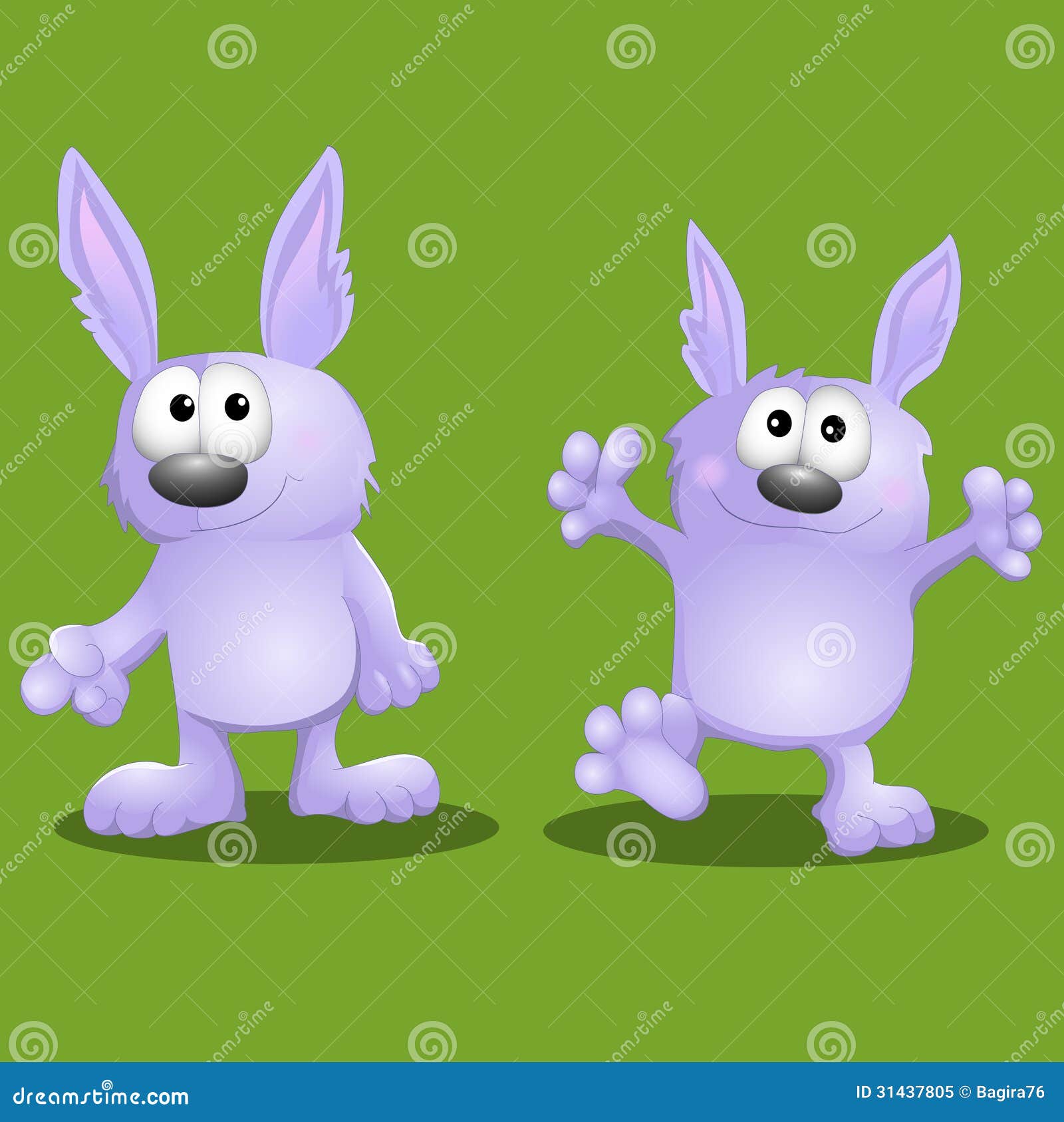 Funny cartoon rabbits stock illustration. Illustration of smile - 31437805