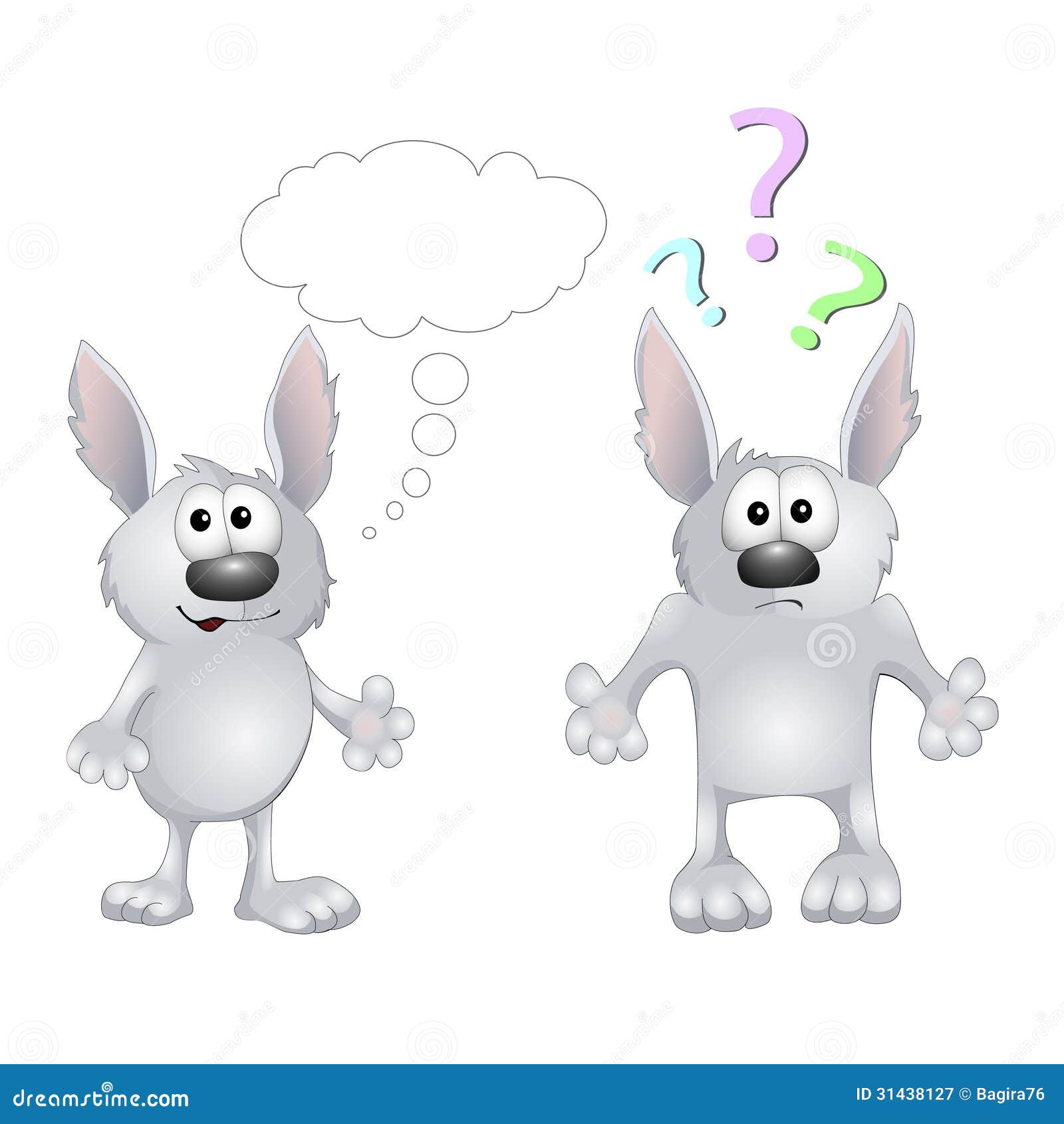 Funny cartoon rabbits stock illustration. Illustration of emotions ...