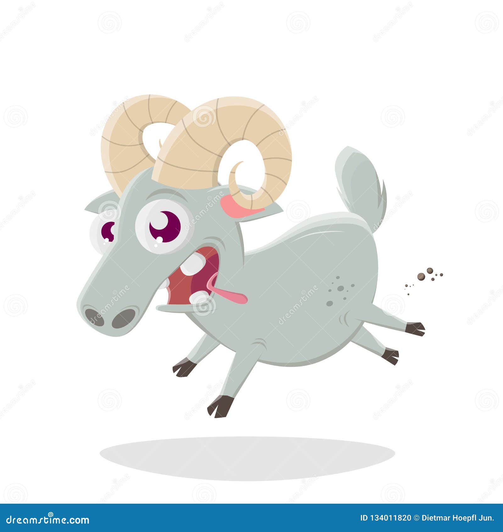 Funny Cartoon Ram Vector Illustration Stock Vector - Illustration of ...