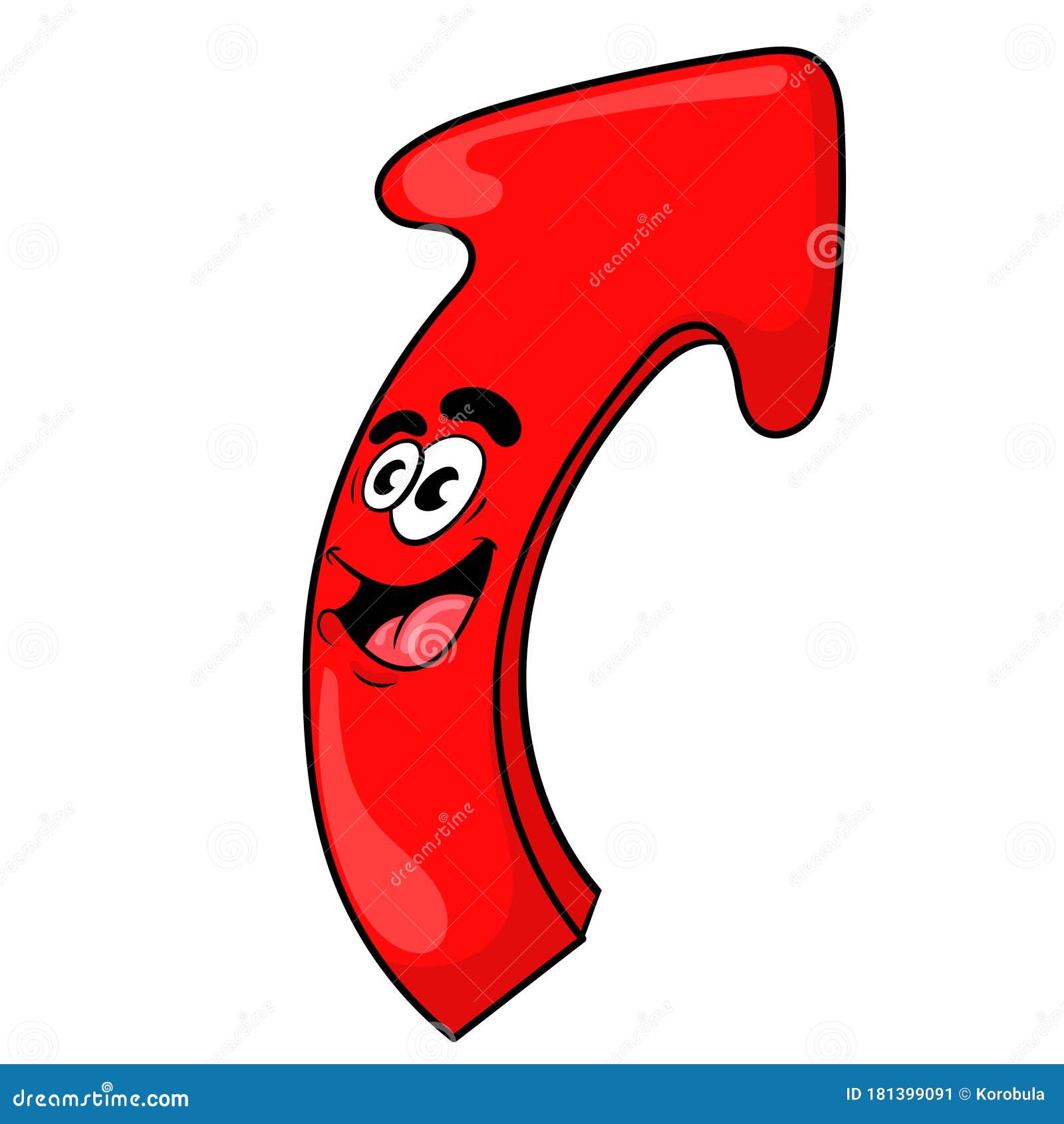Funny Cartoon Red Arrow. the Design of the Character Stock Vector ...