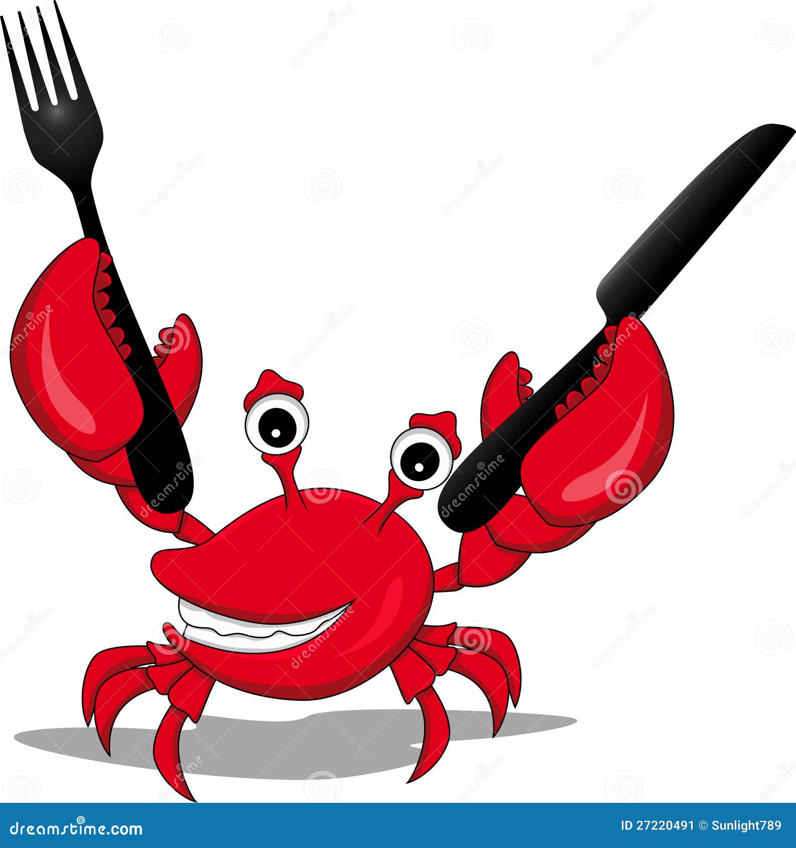 Funny cartoon red crab stock illustration. Illustration of caricature ...