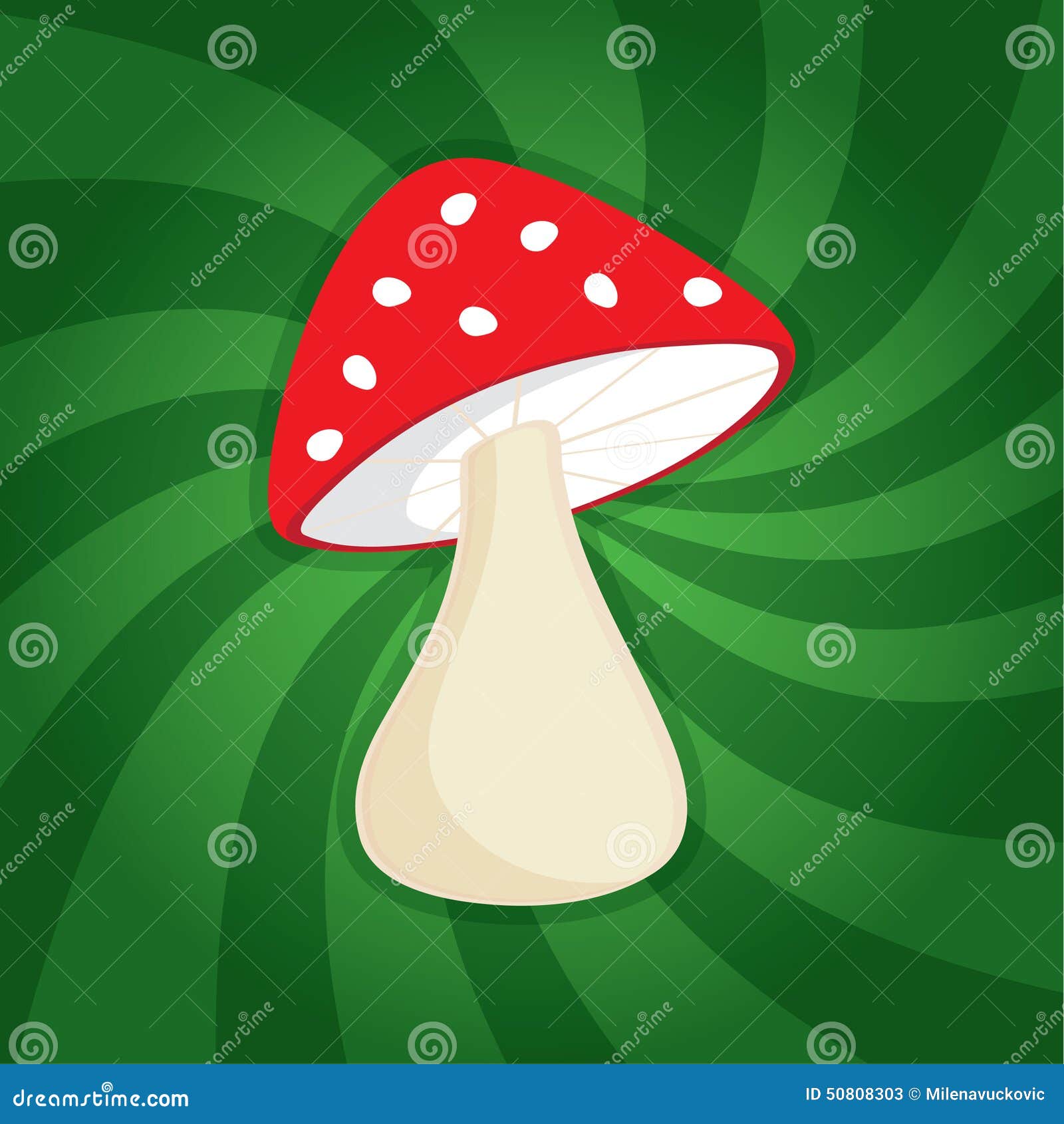 Funny cartoon red mushroom stock vector. Illustration of food - 50808303