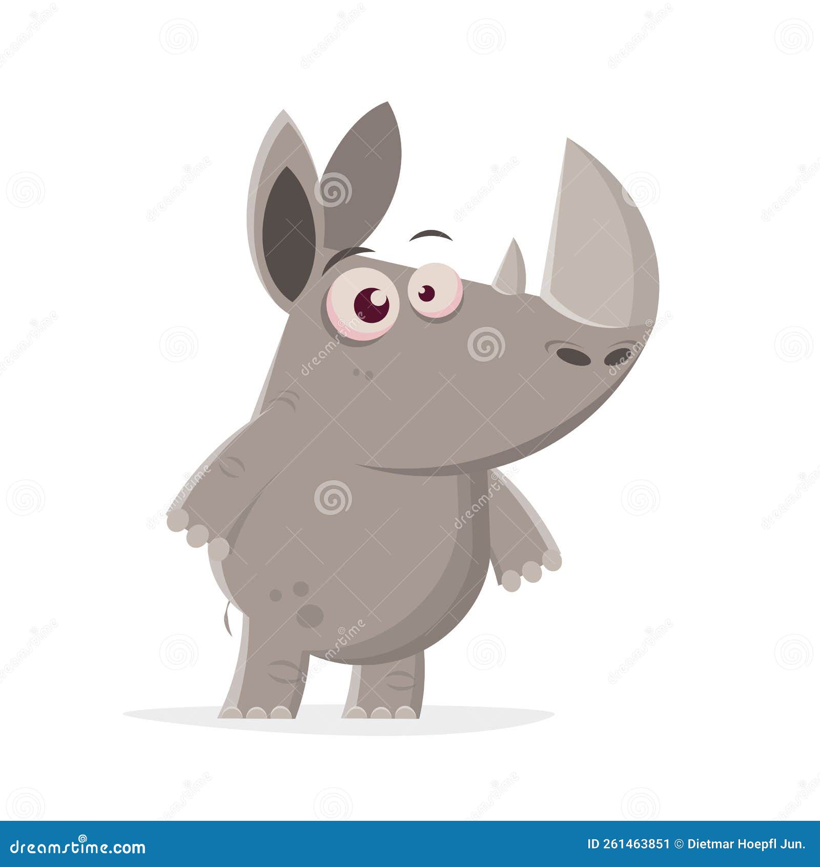 Funny Illustration of a Cartoon Rhino Stock Vector - Illustration of ...