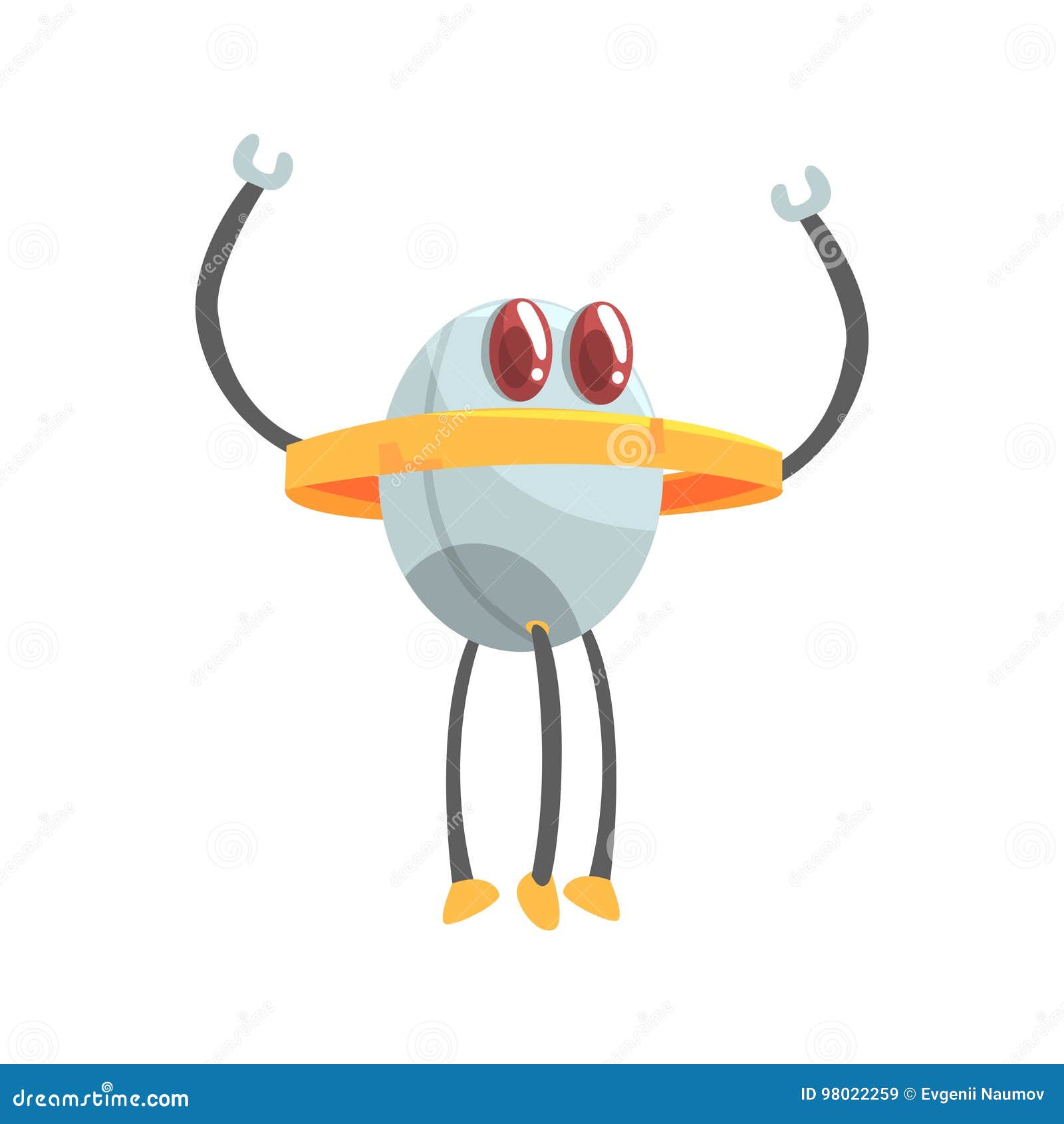 Funny Cartoon Robot Character with Three Legs Vector Illustration Stock ...