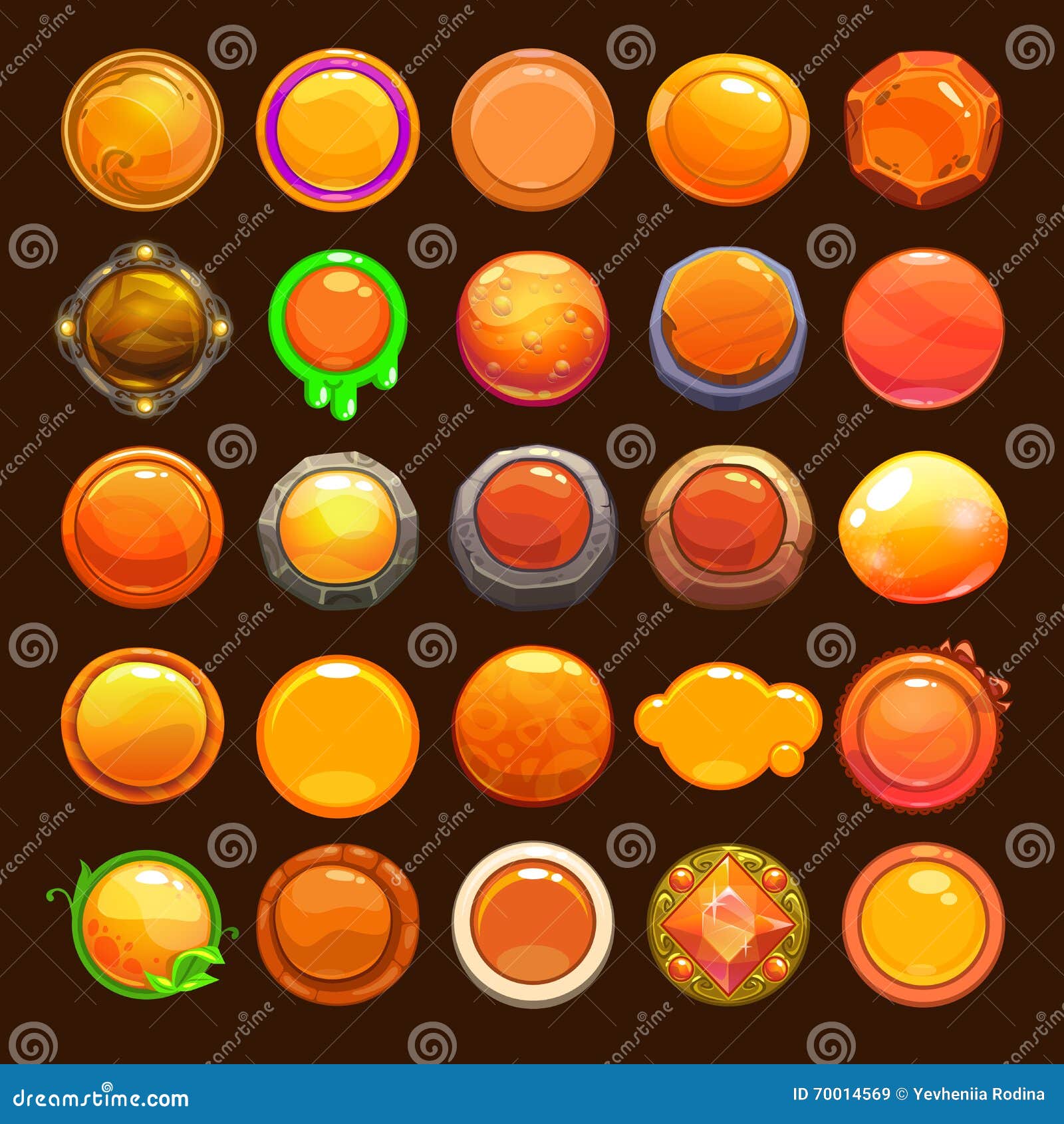 Funny Cartoon Round Buttons Stock Vector - Illustration of jungle ...