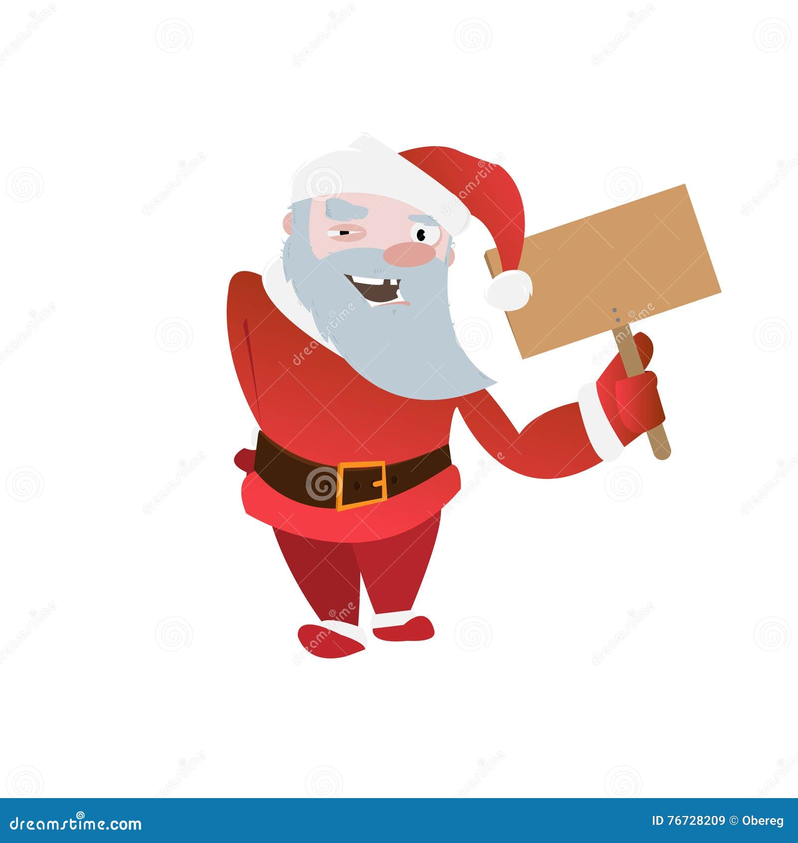 Funny Cartoon Santa Over White Stock Vector - Illustration of funny ...