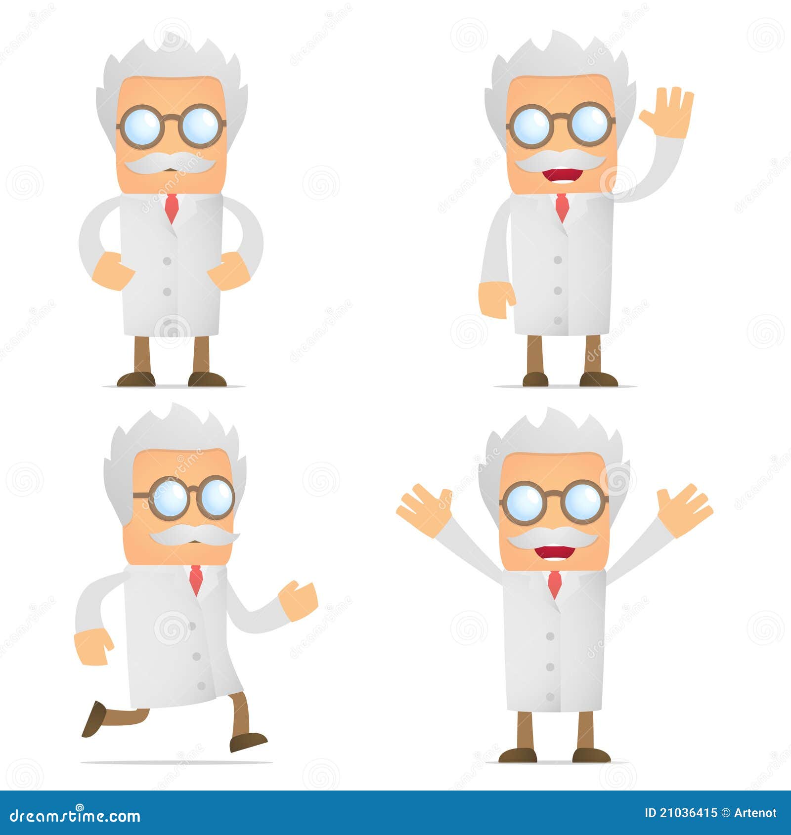 Funny cartoon scientist stock vector. Illustration of medicine - 21036415