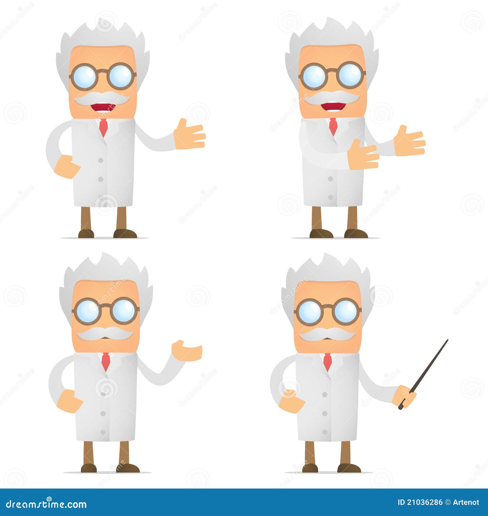 Funny Cartoon Scientist Giving Presentation Stock Vector - Illustration ...