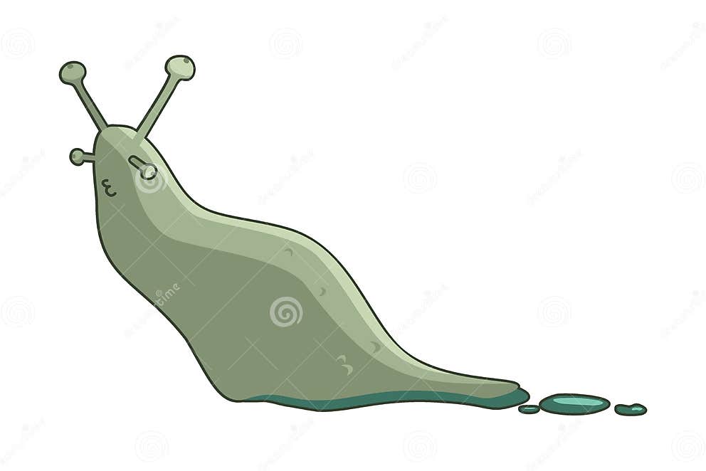 Funny cartoon slug stock vector. Illustration of crawling - 52365962