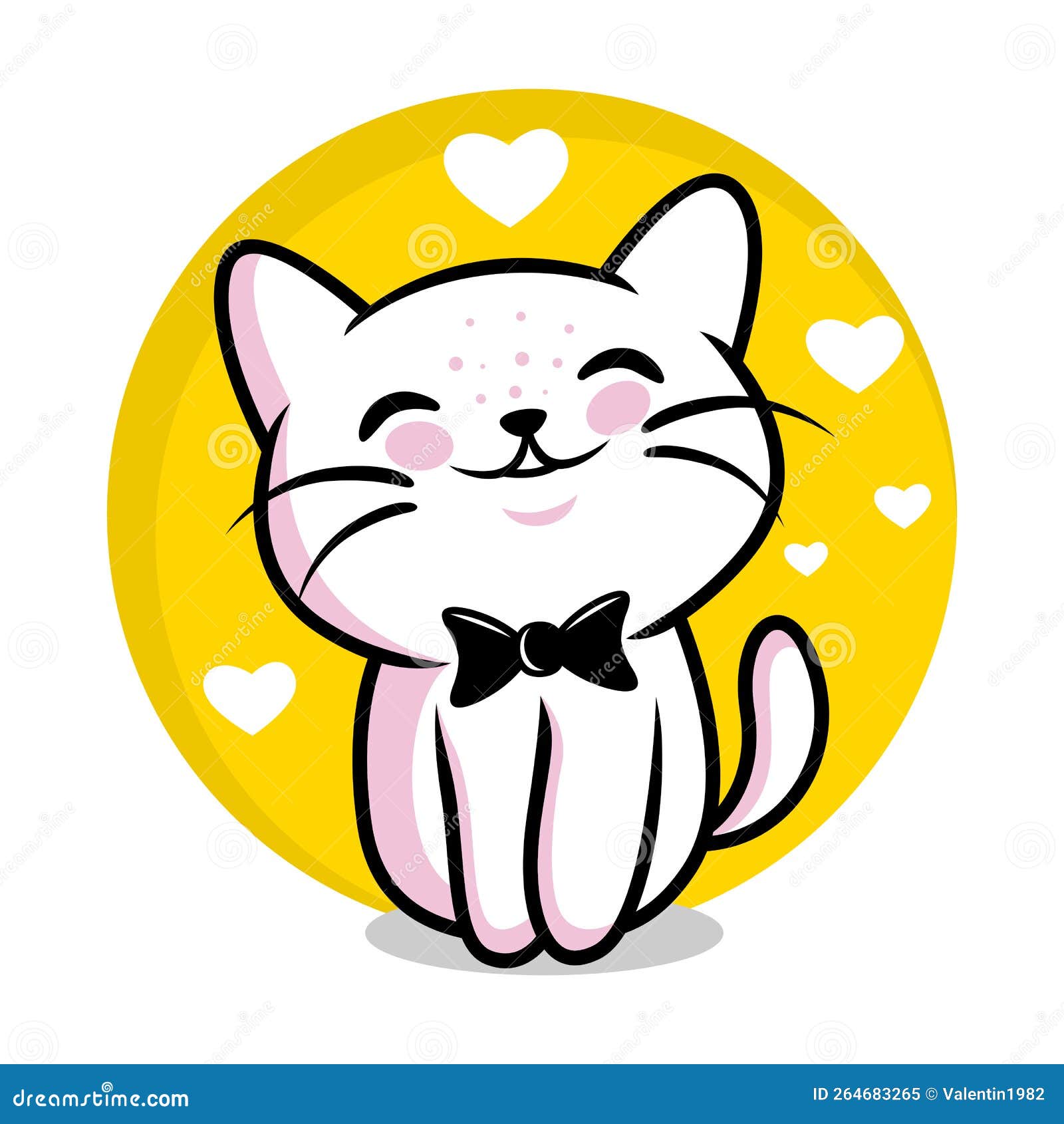 Funny Cartoon Smart Cat Logo. Stock Vector - Illustration of face, icon ...