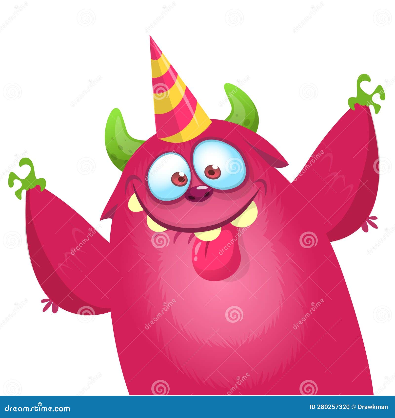 Funny Cartoon Smiling Monster Illustrstion Stock Illustration ...