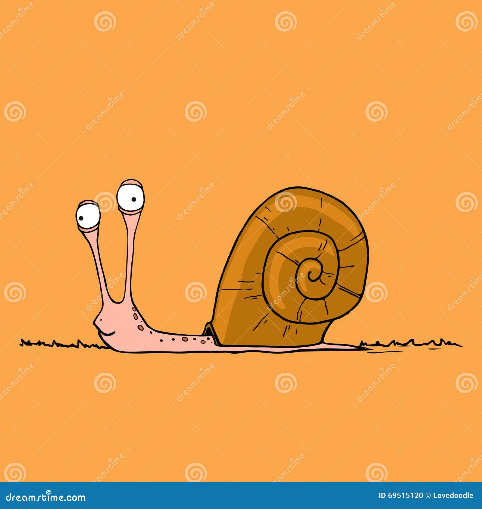 Funny Cartoon Snail with Silly Face Stock Illustration - Illustration ...