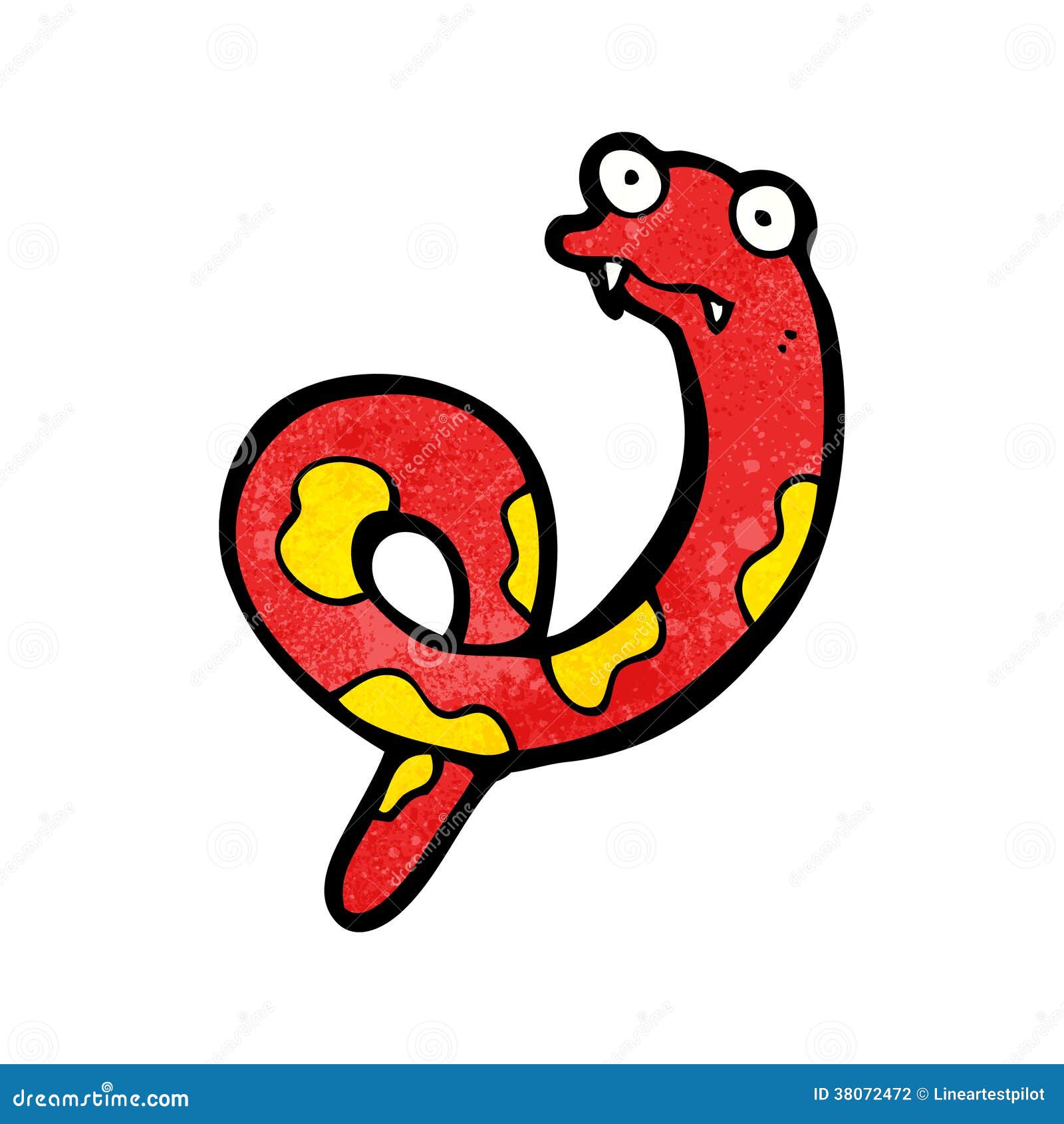 Funny cartoon snake stock vector. Illustration of doodle - 38072472