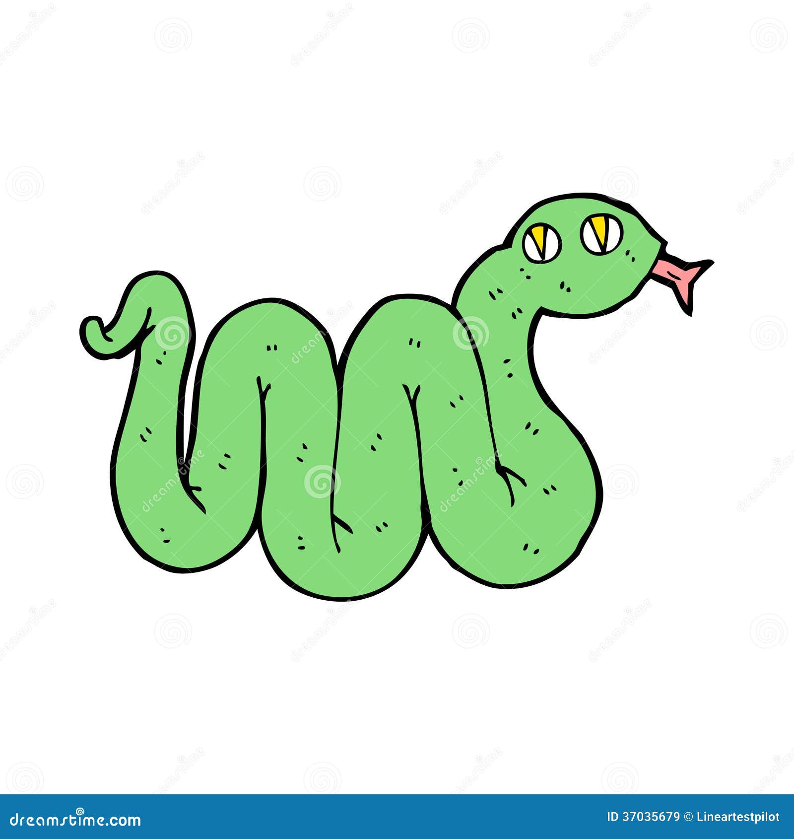 Funny cartoon snake stock vector. Illustration of crazy - 37035679