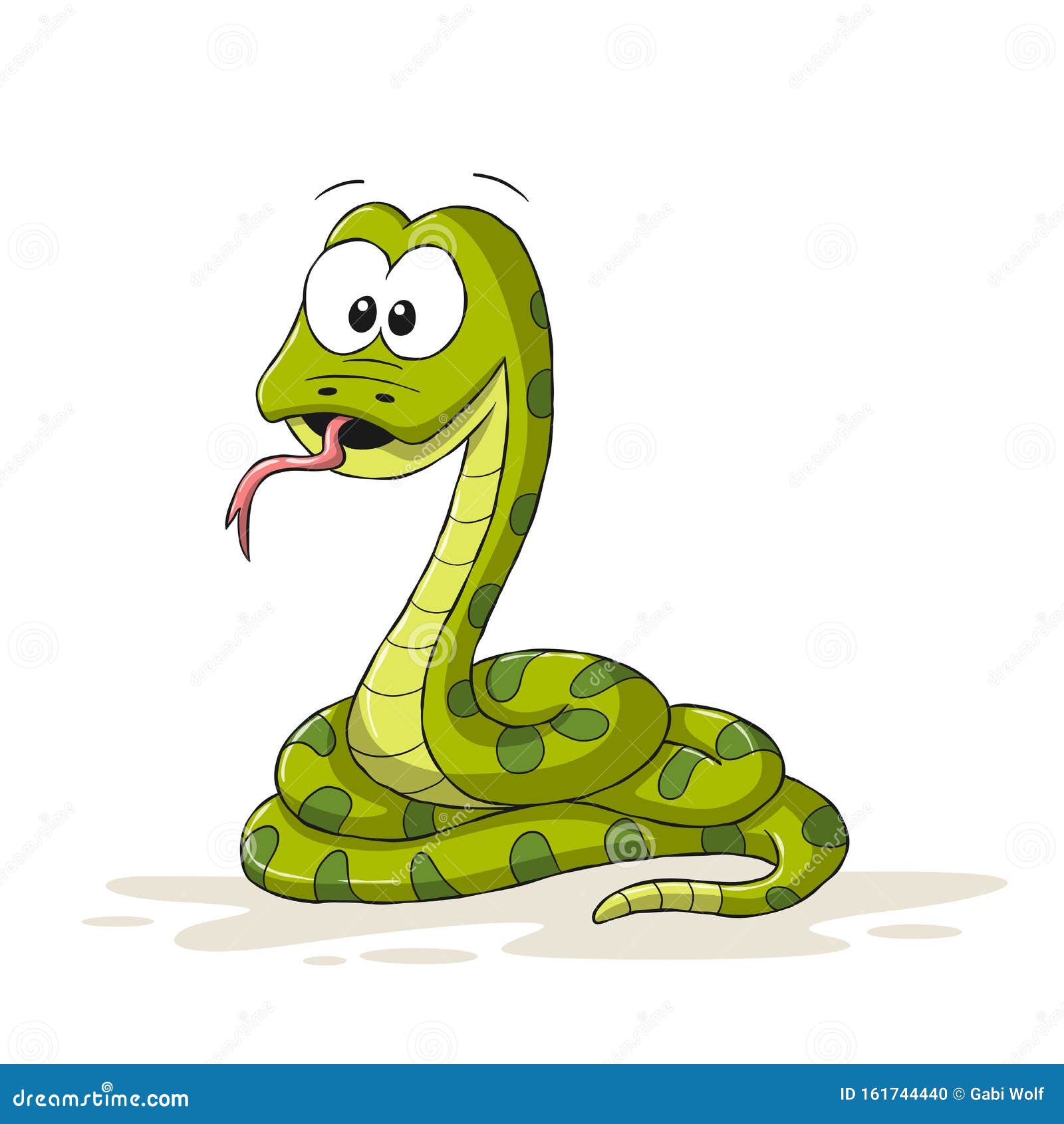 Funny Cartoon Snake stock vector. Illustration of creature - 161744440