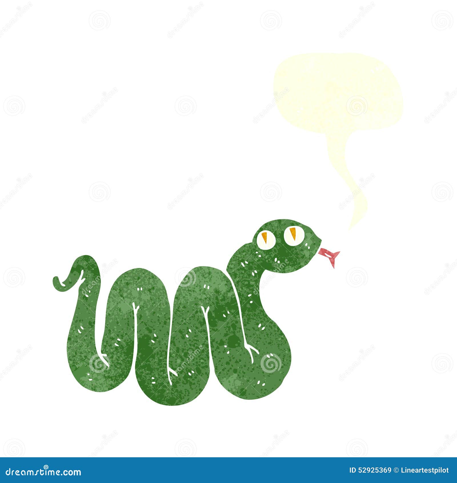 Funny Cartoon Snake with Speech Bubble Stock Illustration ...