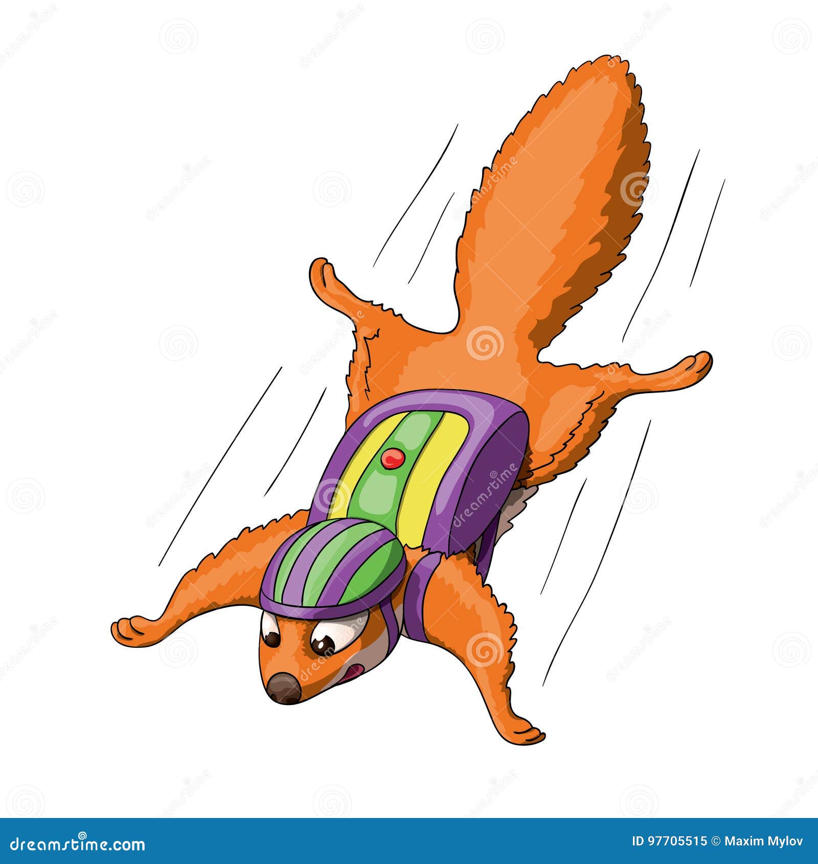 Funny Cartoon Squirrel Character Base Jumping Stock Vector ...