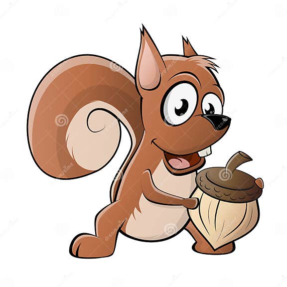 Funny cartoon squirrel stock vector. Illustration of squirrel - 38977565