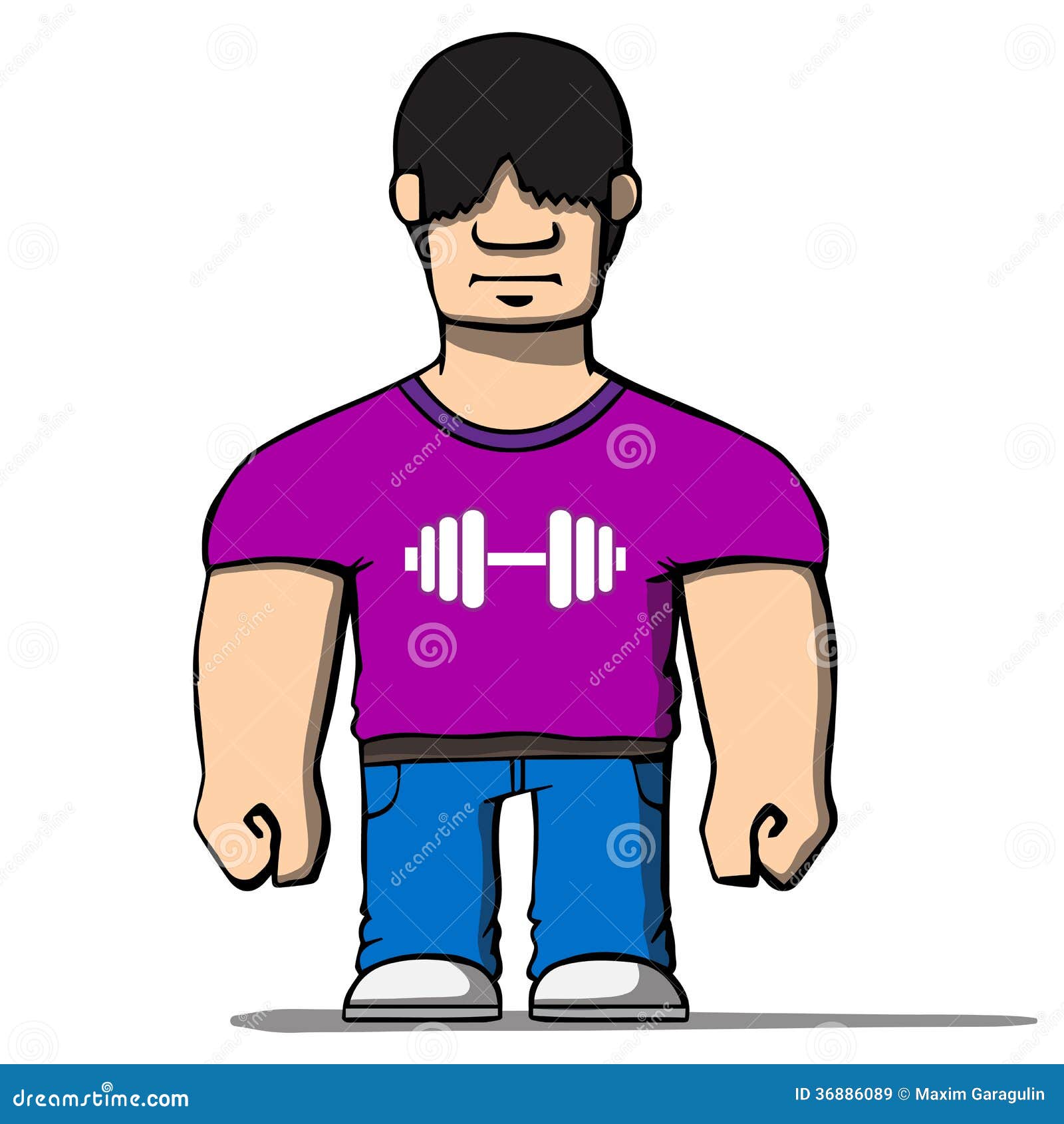 Funny Cartoon Strongman. Vector Illustration Stock Vector ...