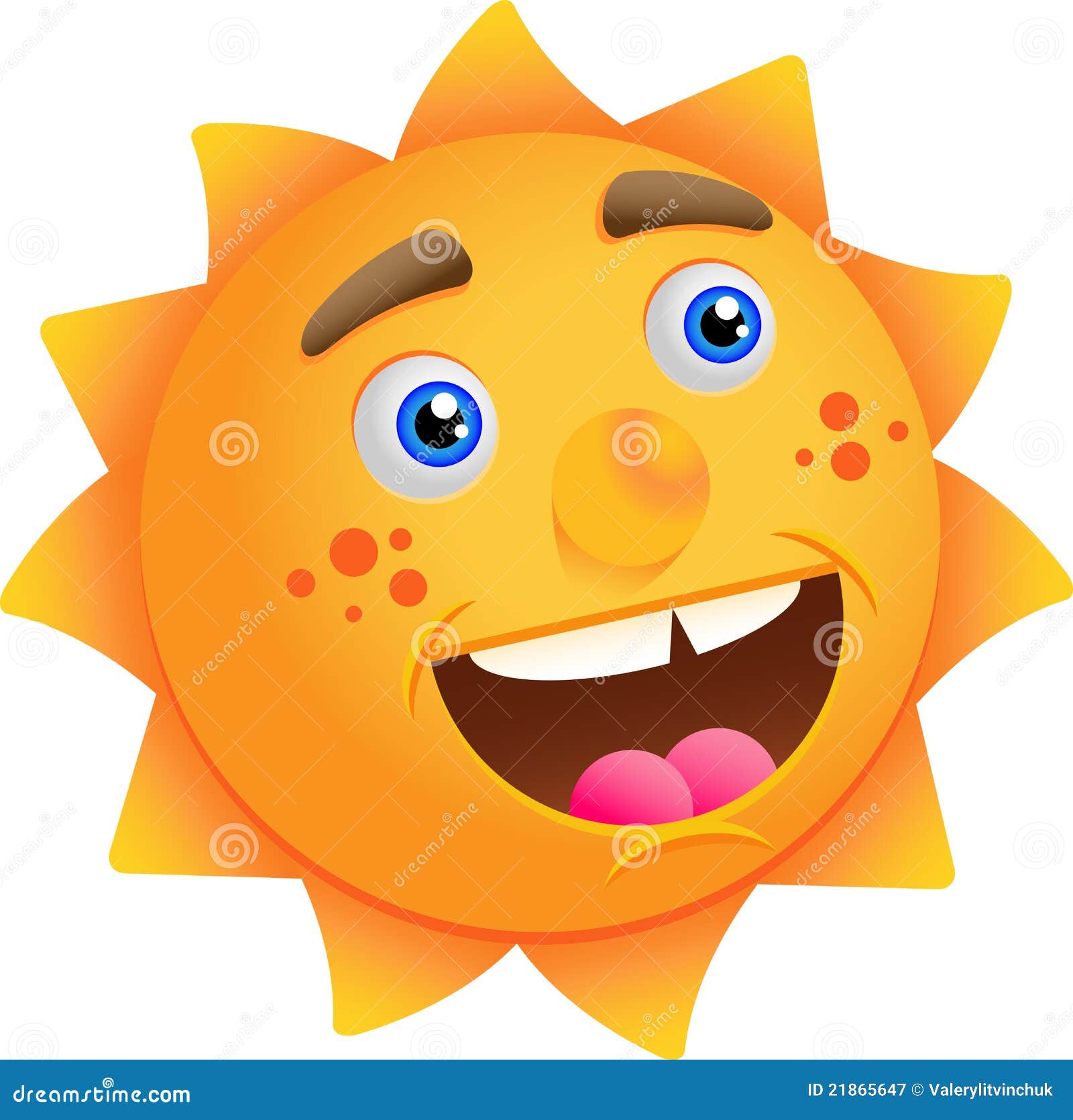 Funny cartoon sun stock vector. Illustration of white - 21865647