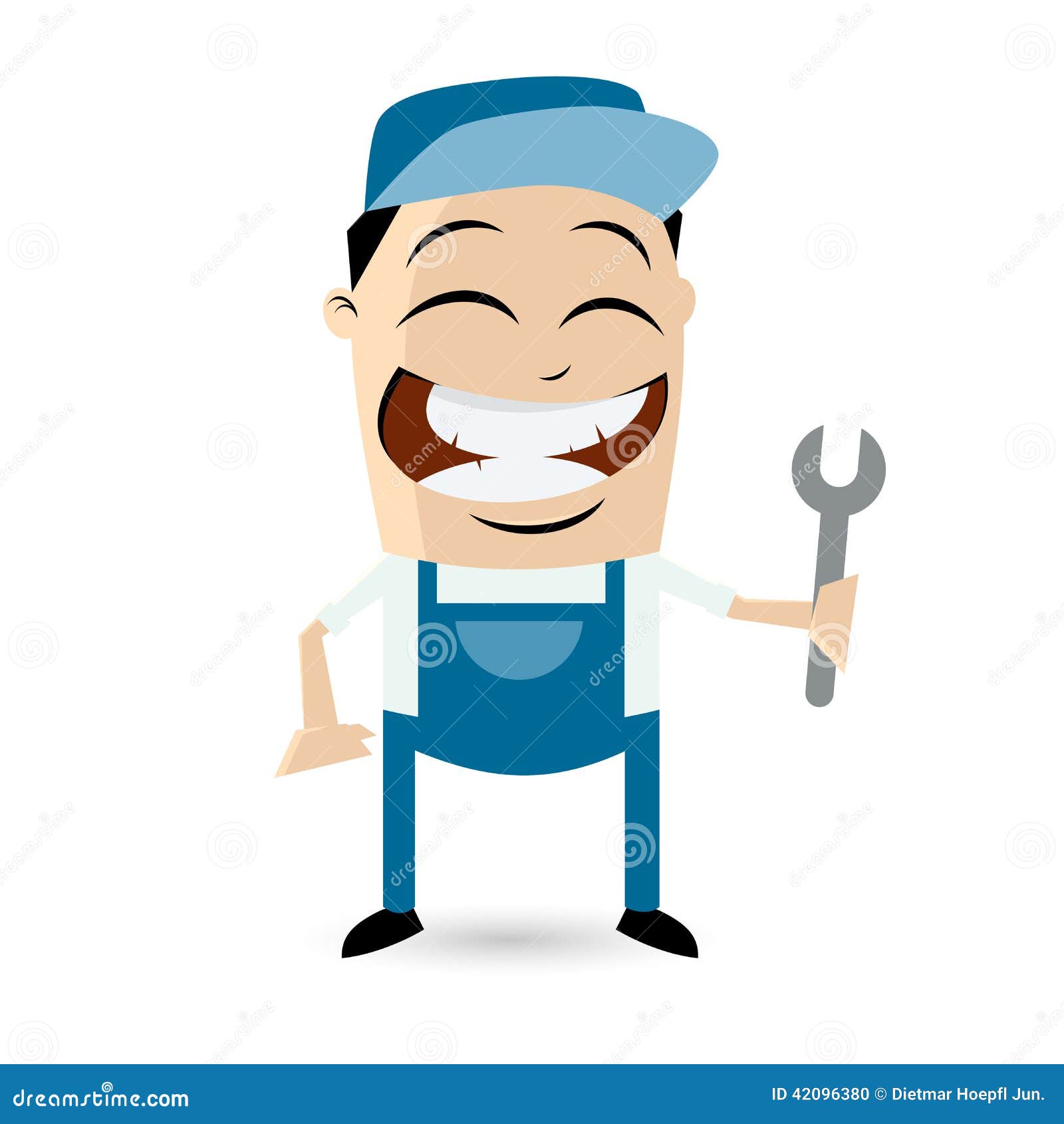 Funny cartoon technician stock vector. Illustration of drawing - 42096380