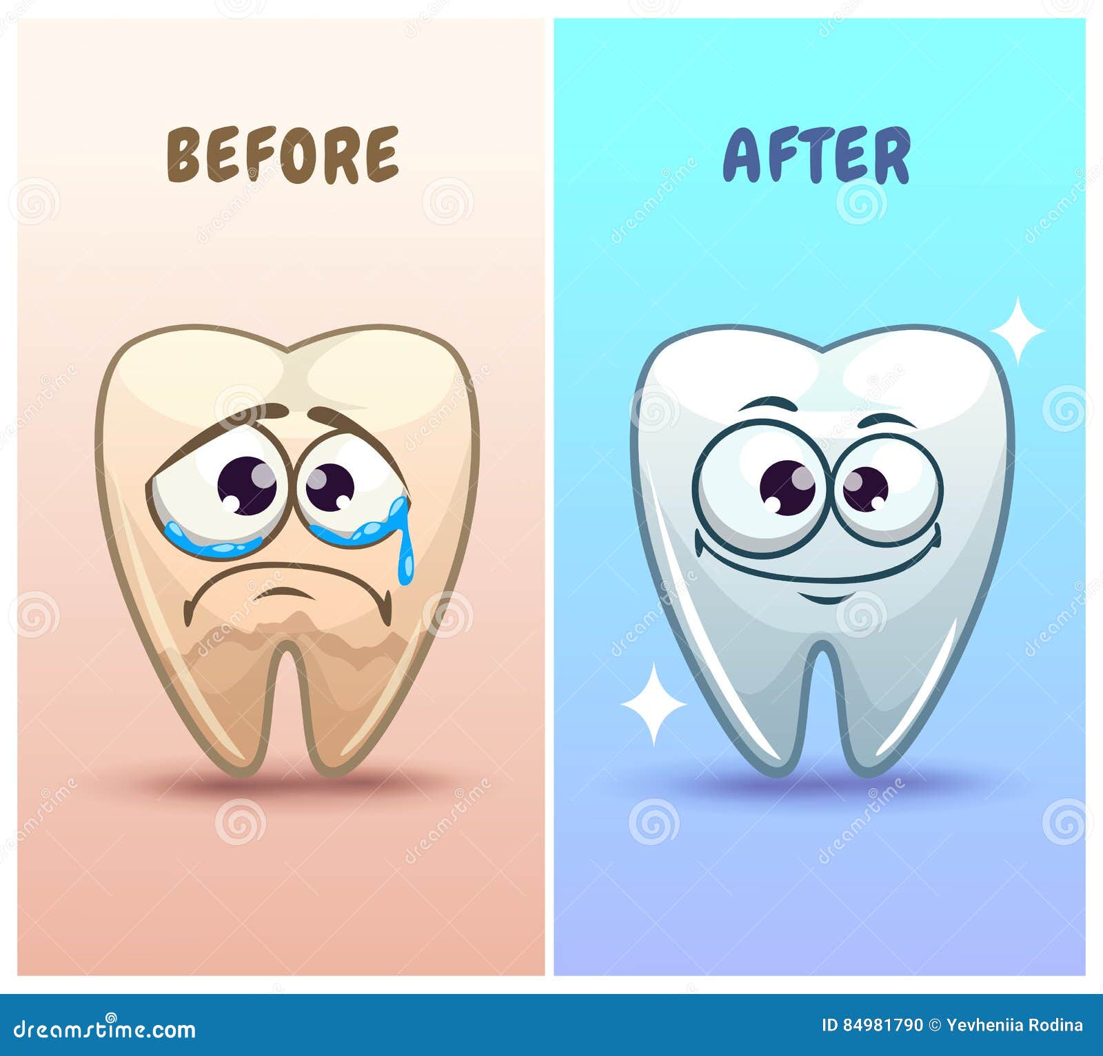 Funny Cartoon Teeth Characters Vector Illustration | CartoonDealer.com ...