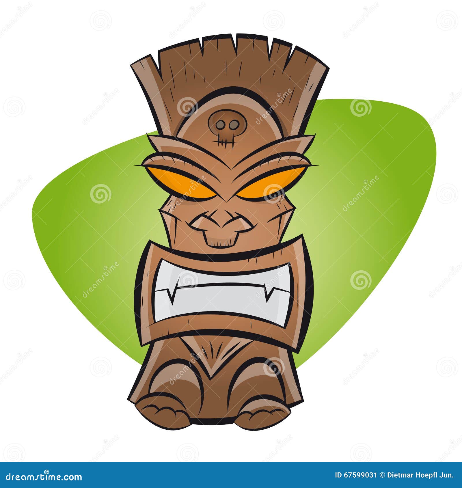 Funny cartoon tiki stock vector. Illustration of wood - 67599031