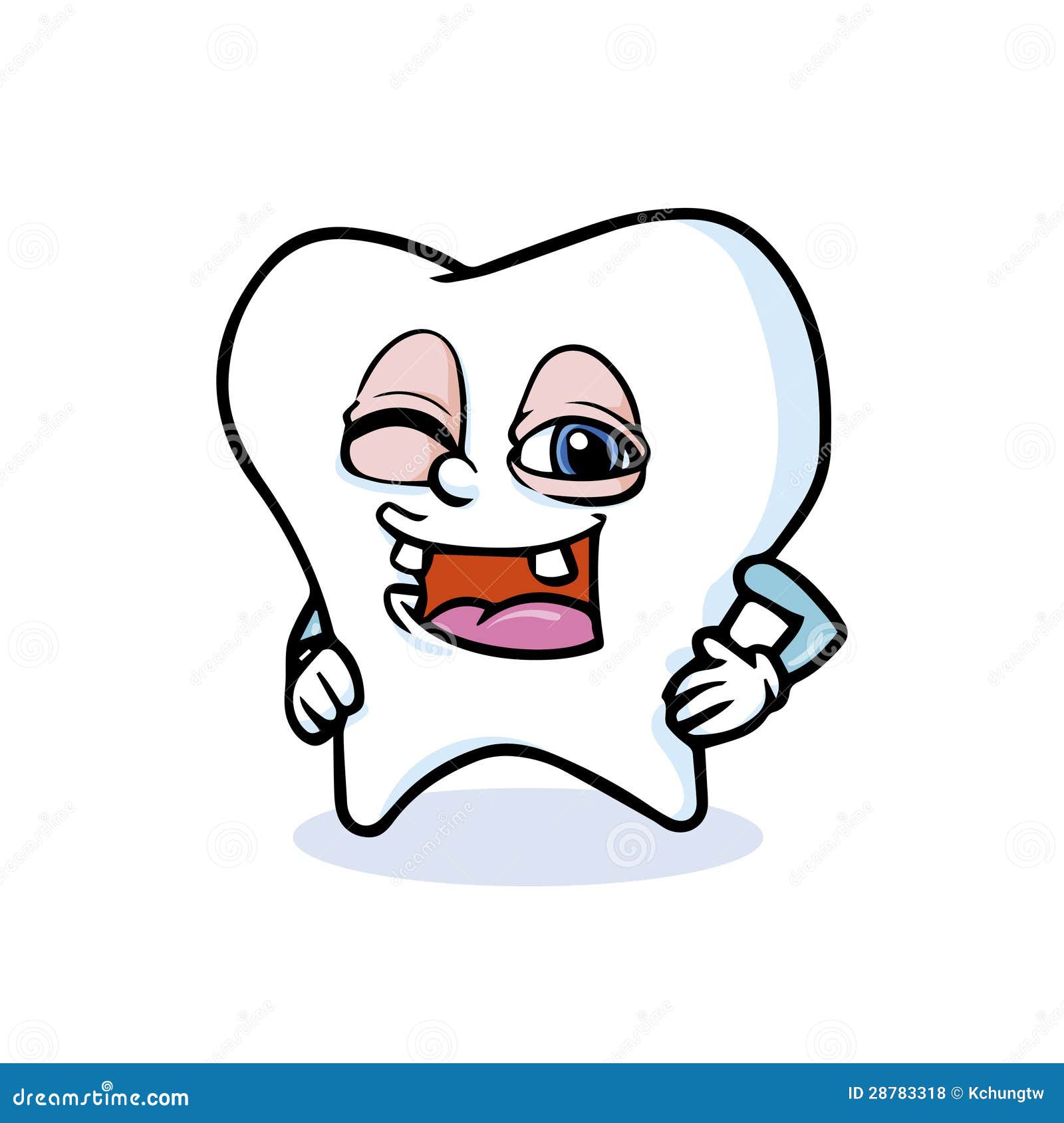 Funny cartoon tooth stock vector. Illustration of cutout - 28783318