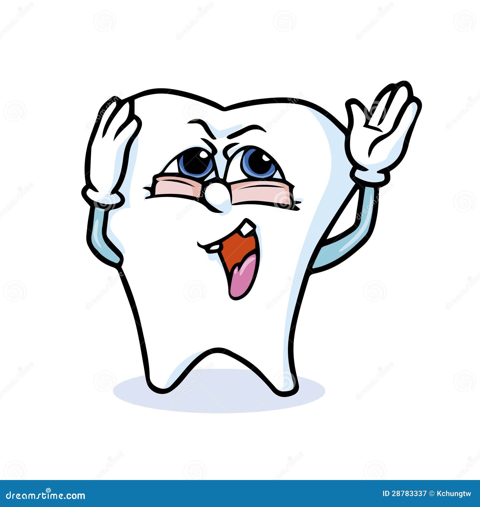Funny cartoon tooth stock vector. Illustration of face - 28783337