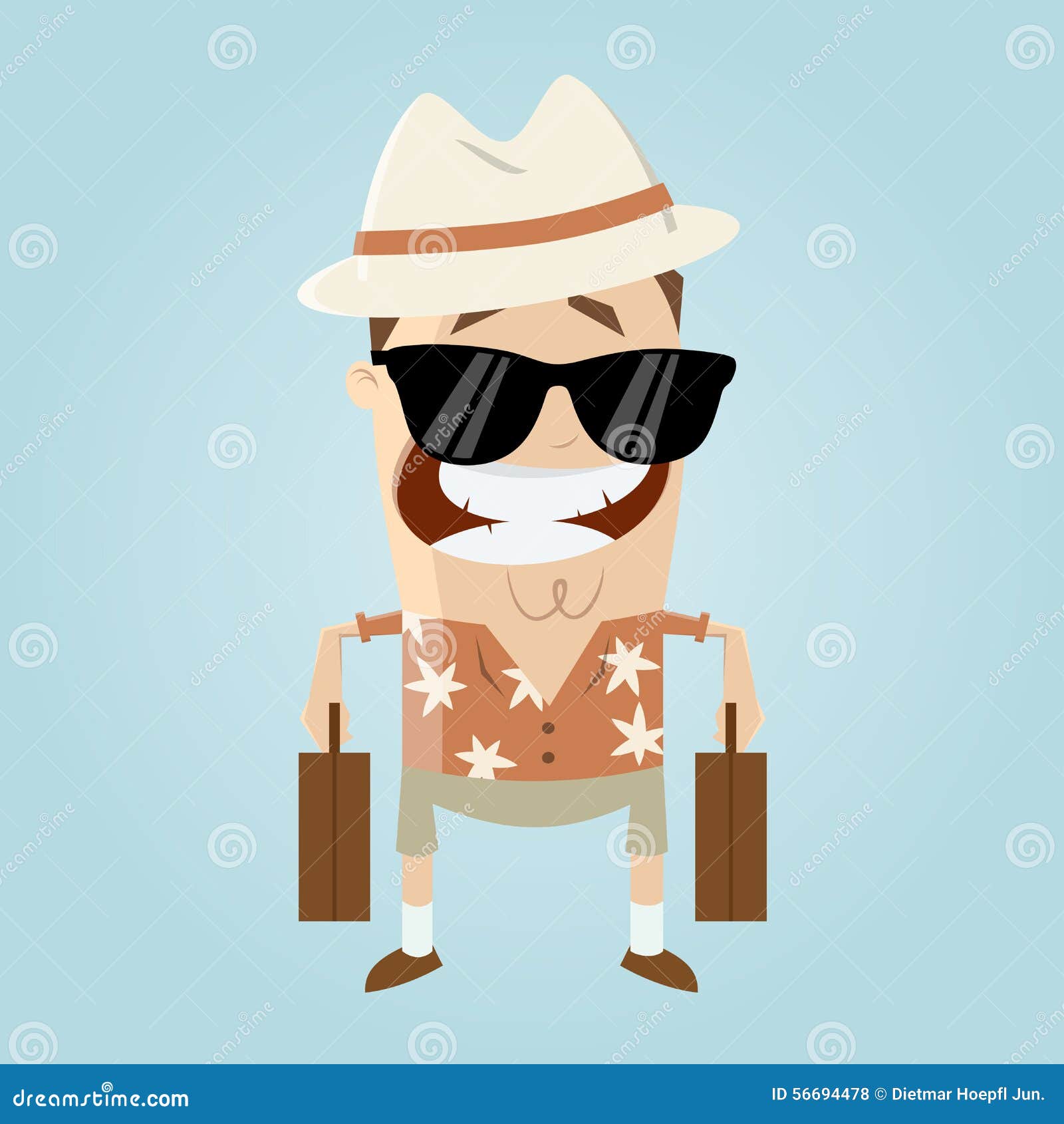 Cartoon Tourist With Sunglasses Design | CartoonDealer.com #160664119